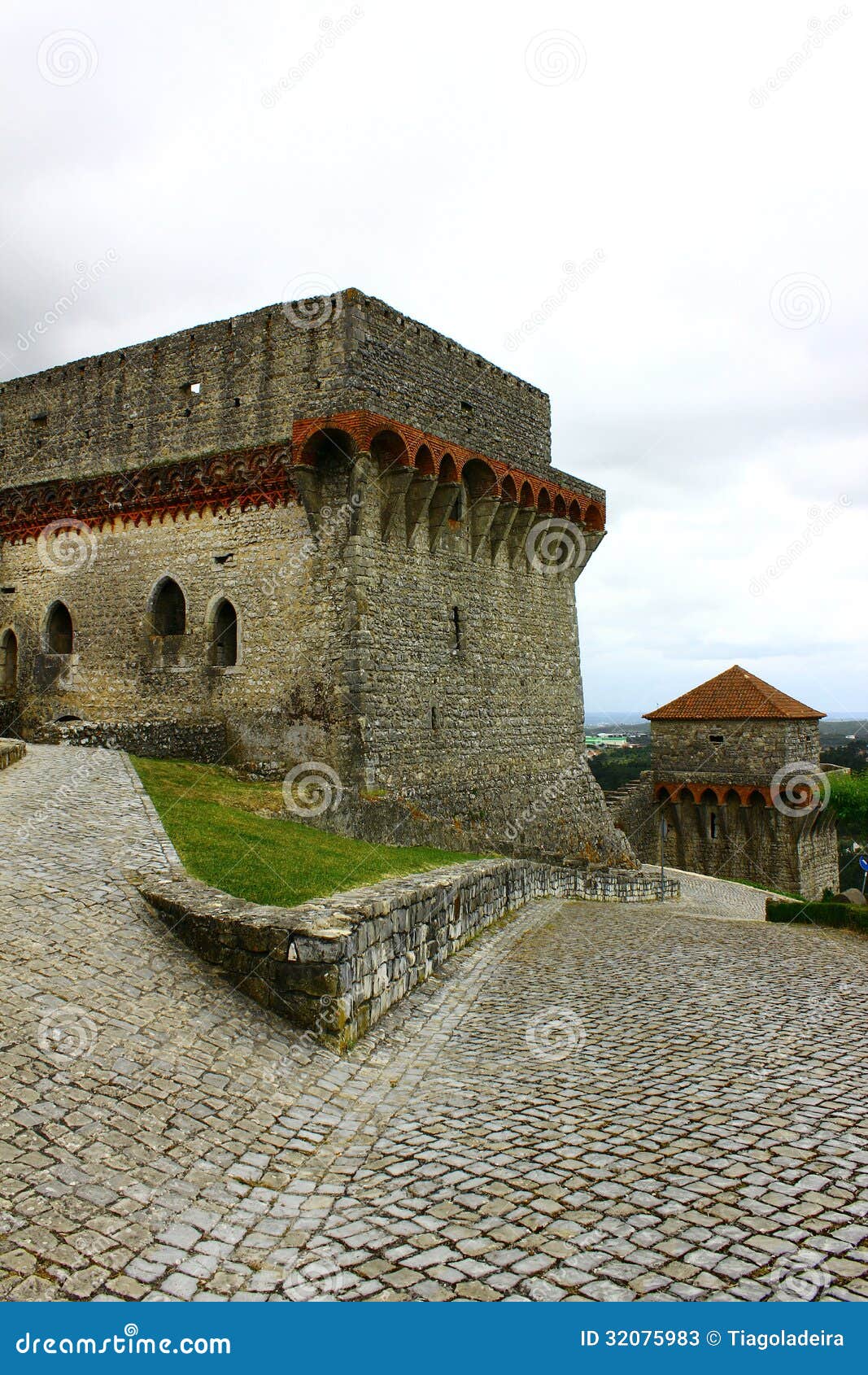 Castle, Porto De Mos, Portugal Stock Image - Image of building, hill ...