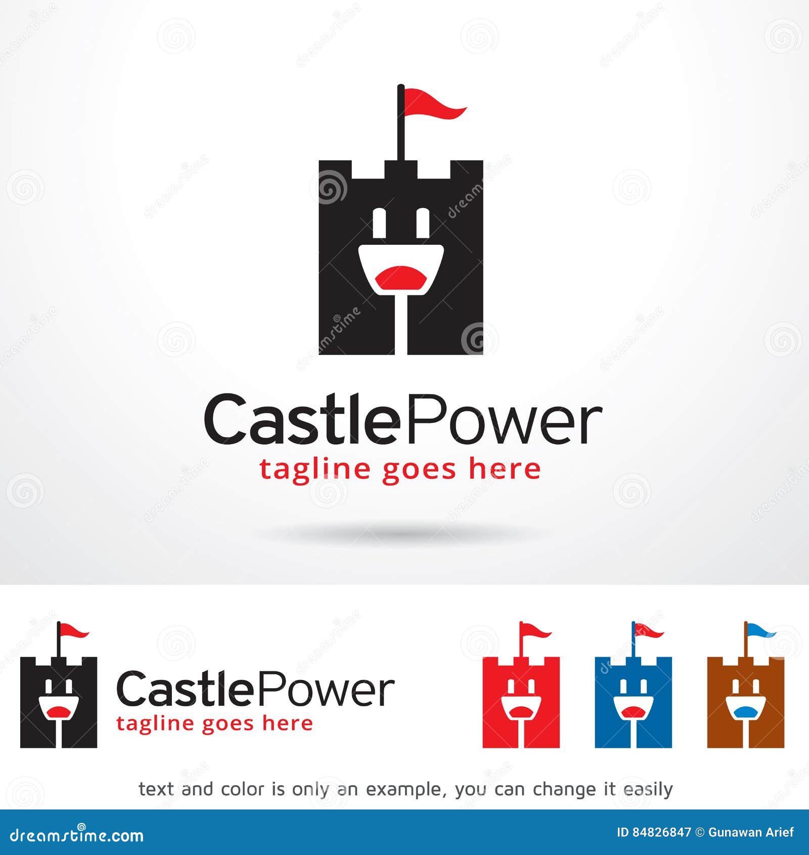 Castle Power Logo Template Design Vector Stock Vector - Illustration of ...