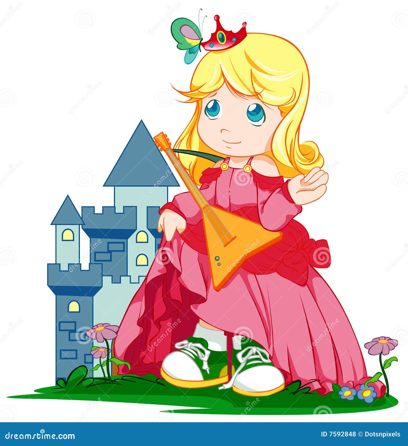 Castle princess stock illustration. Illustration of people - 7592848