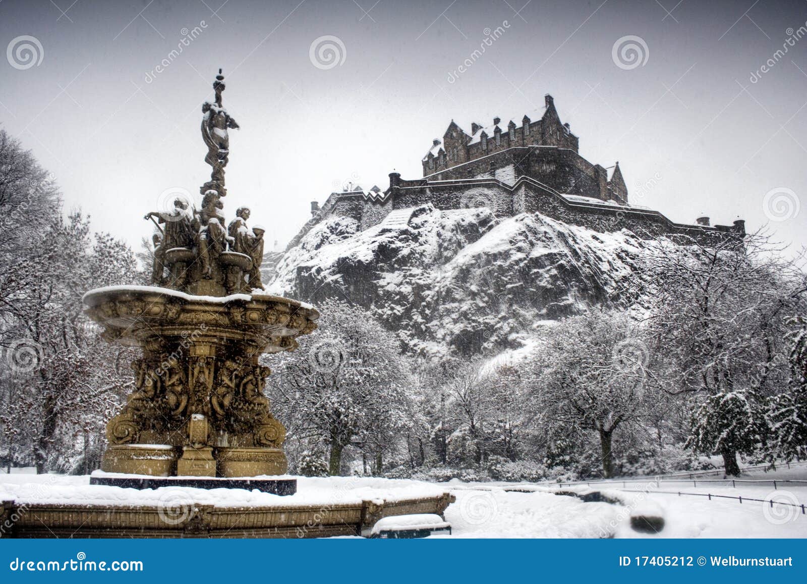 Castle from Princess Street 1 Stock Photo - Image of building, statue ...