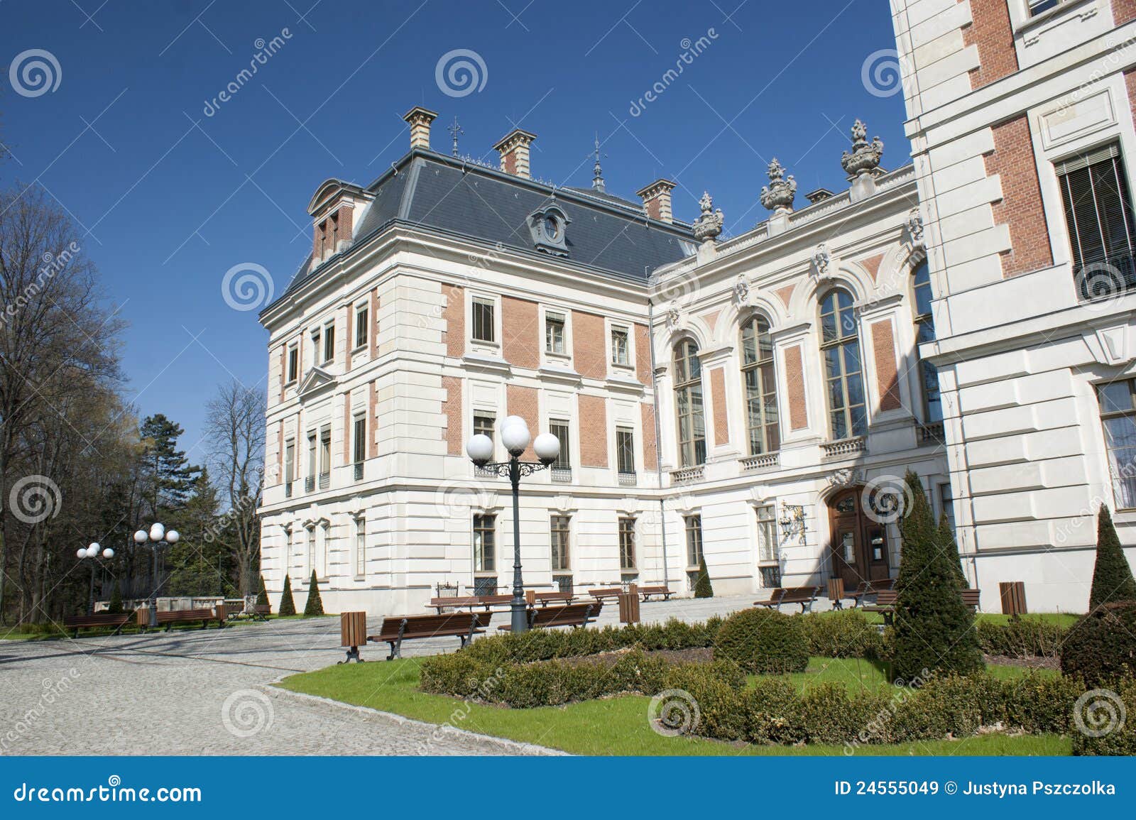 Castle in Pszczyna stock image. Image of street, blue - 24555049