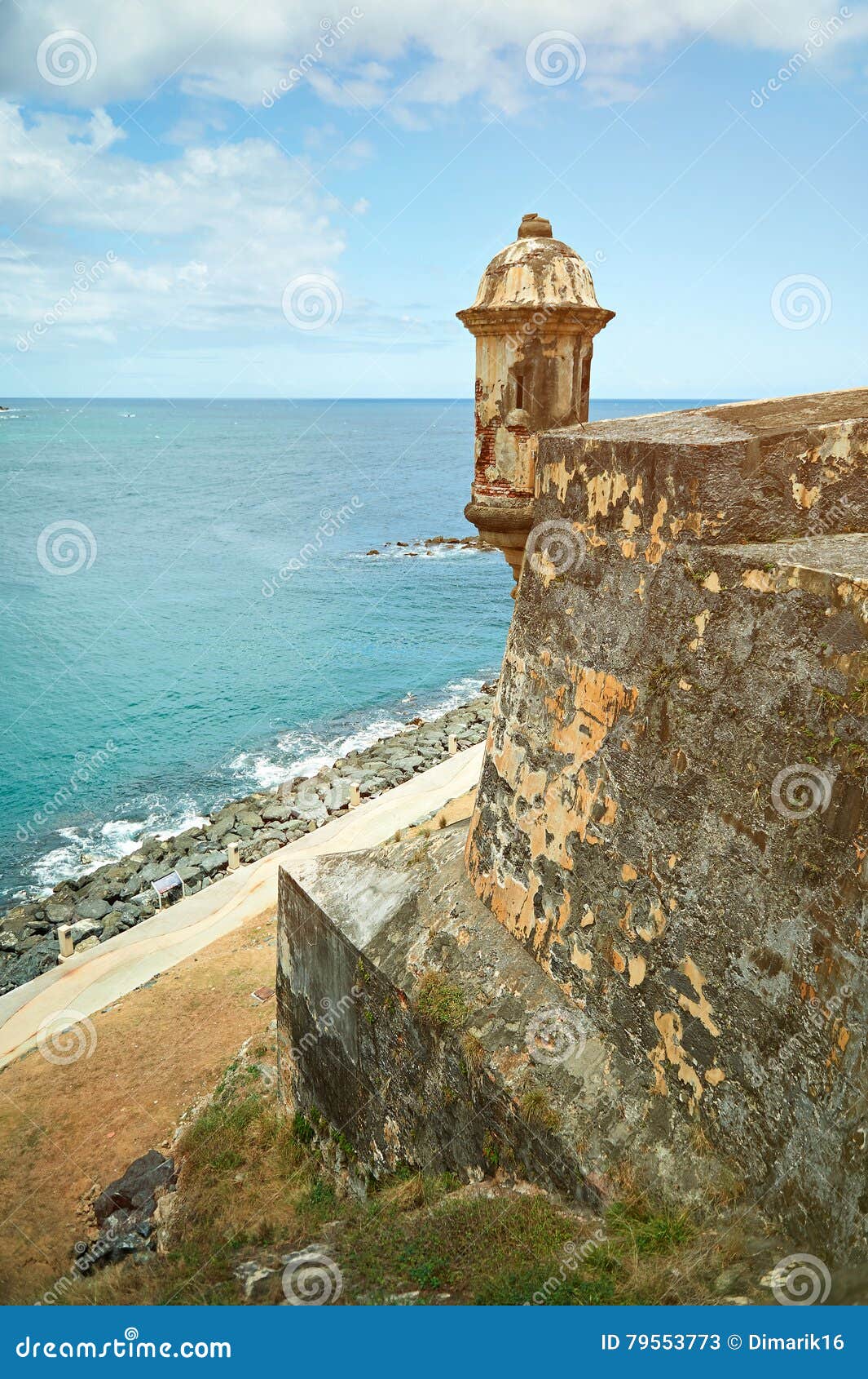 Castle in Puerto Rico stock image. Image of fortress - 79553773