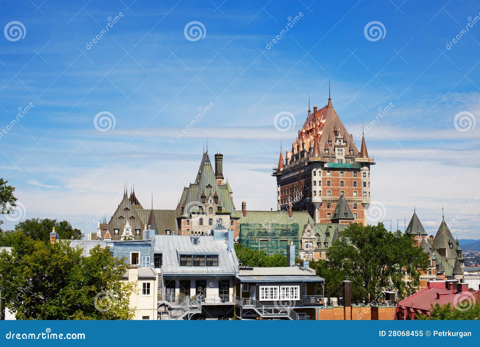 The castle in Quebec stock image. Image of tree, white - 28068455