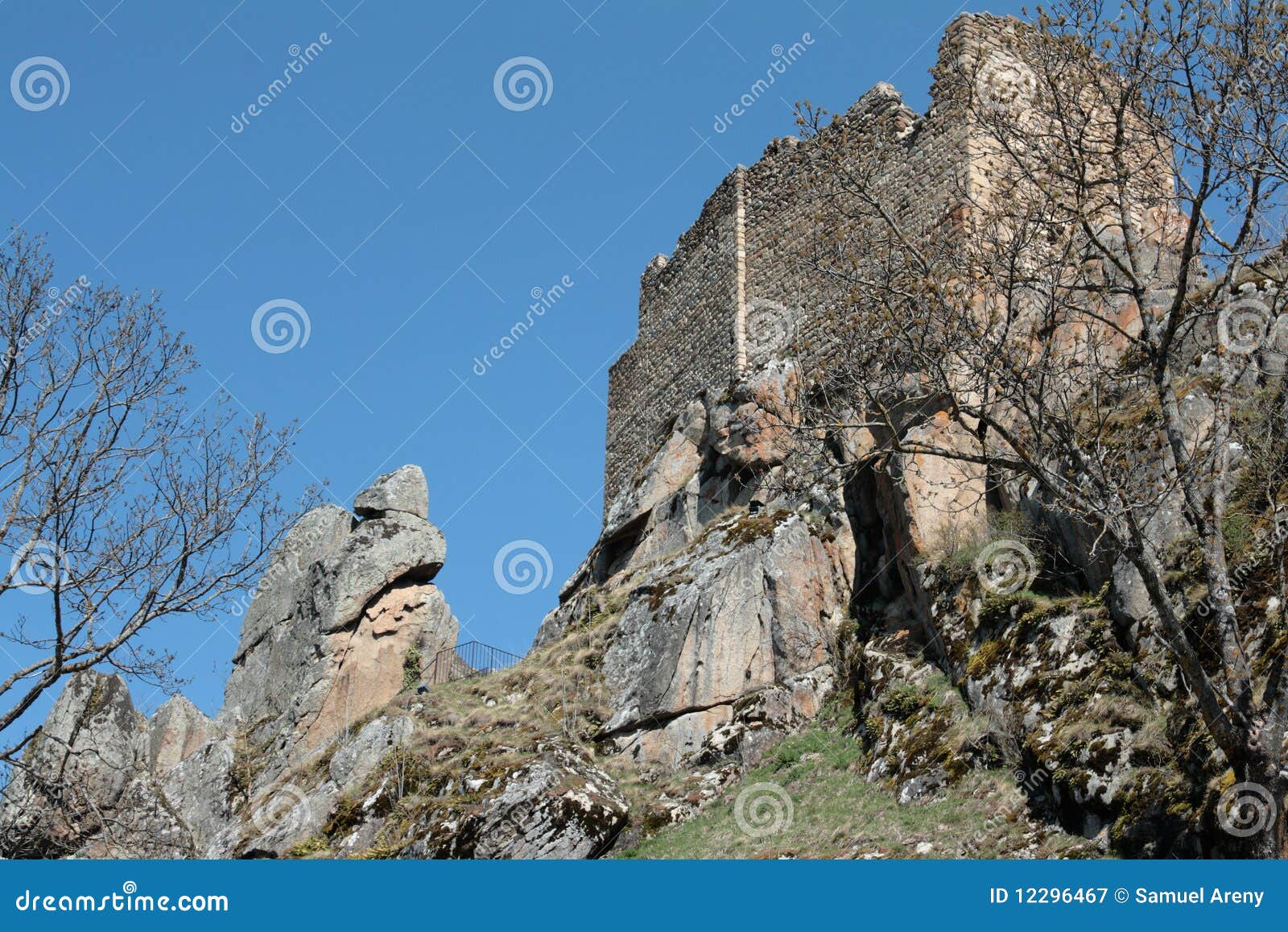 Castle of Querigut in Pyrenees Stock Image - Image of europe, midi ...