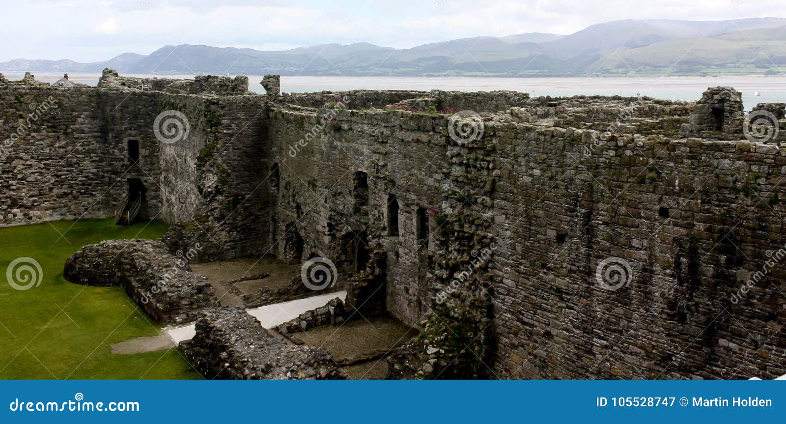 Castle Ramparts at Beaumaris Castle Stock Image - Image of ancient ...