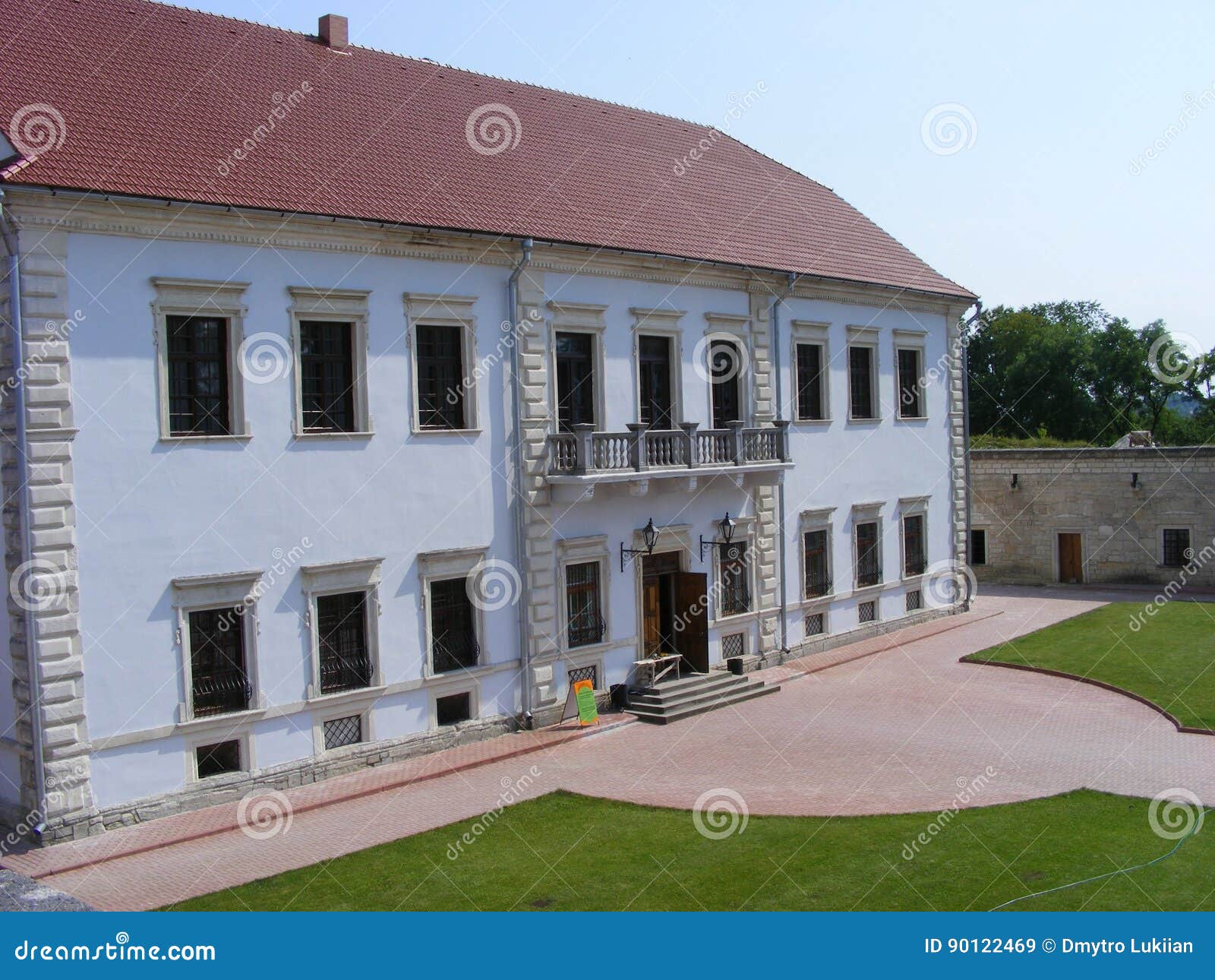 A castle with a red roof stock image. Image of panorama - 90122469