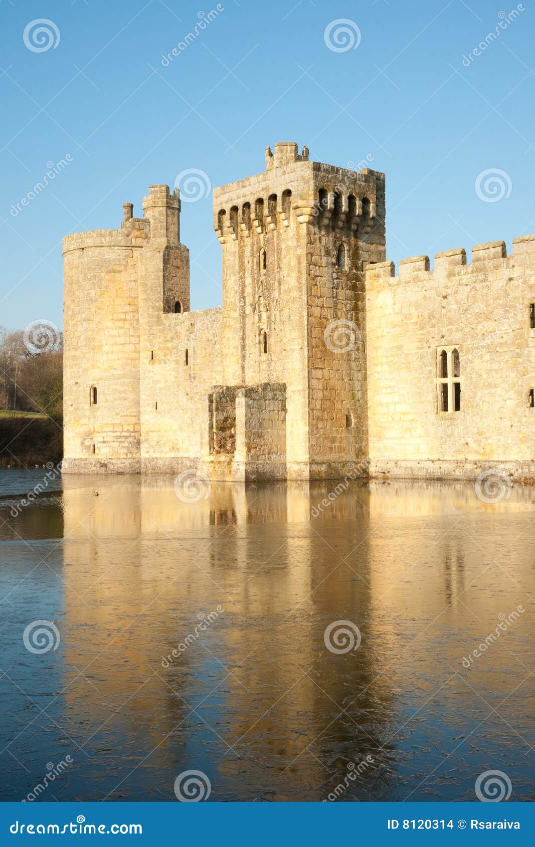 Castle with reflection stock photo. Image of great, mote - 8120314