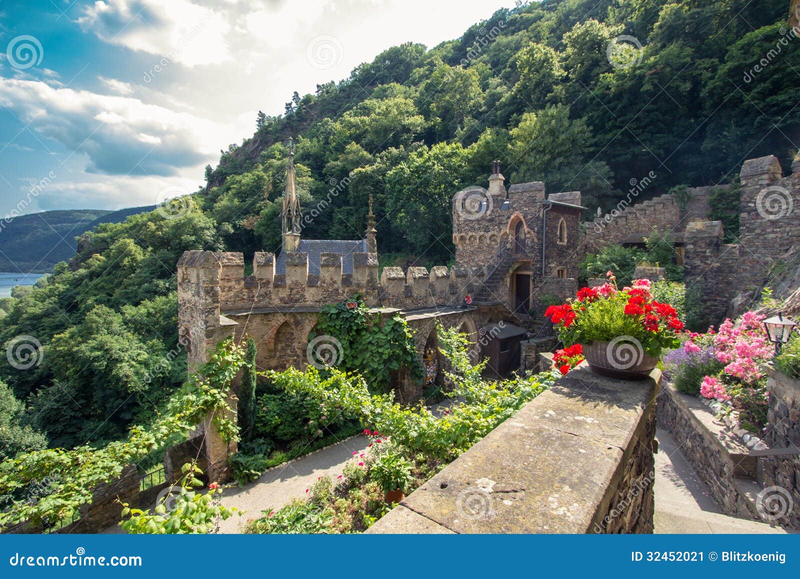 Castle Rheinstein stock image. Image of hillside, germany - 32452021
