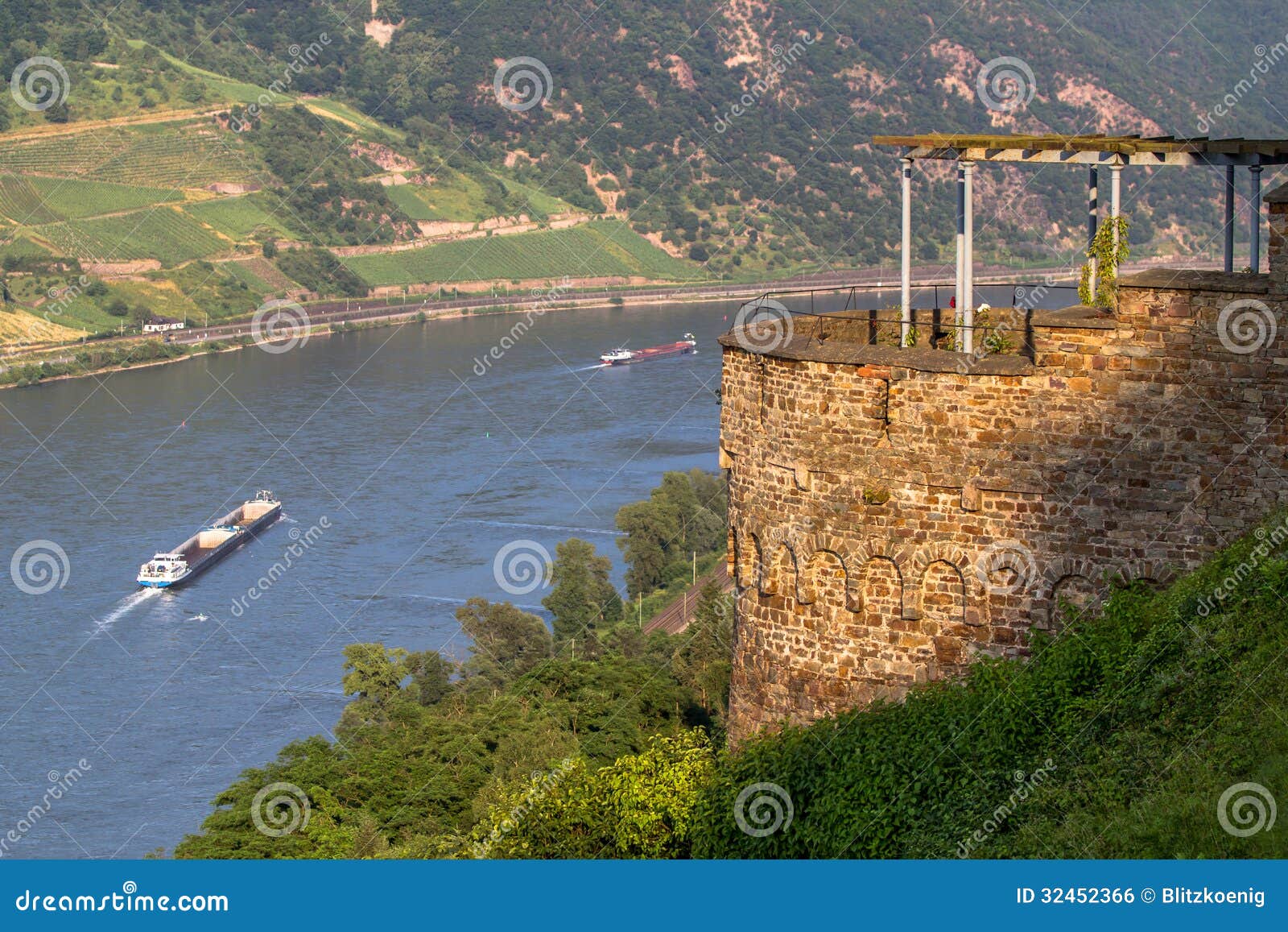 Castle Rheinstein stock photo. Image of landscape, hillside - 32452366