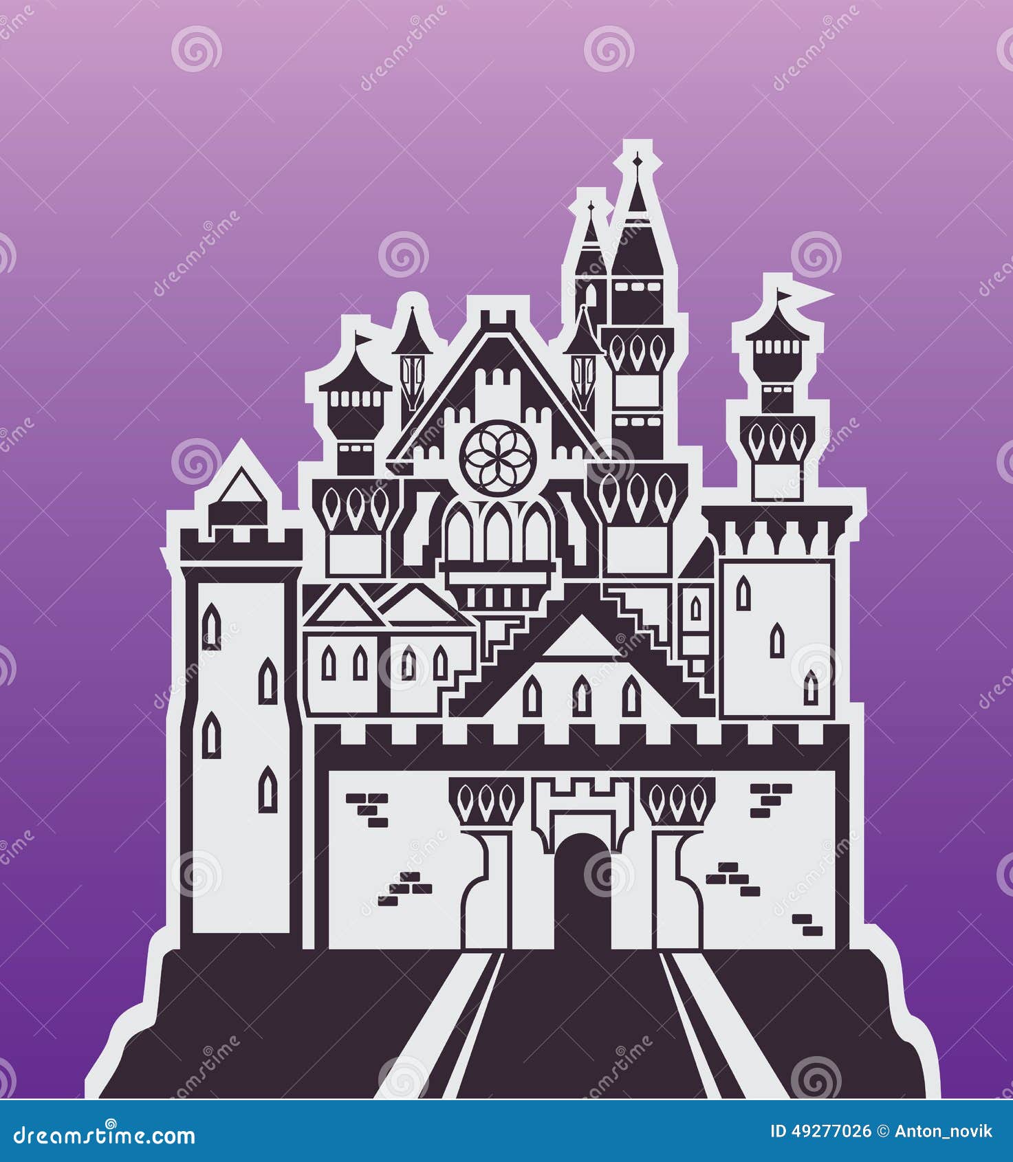 Castle Rock stock vector. Illustration of landmark, mansion - 49277026