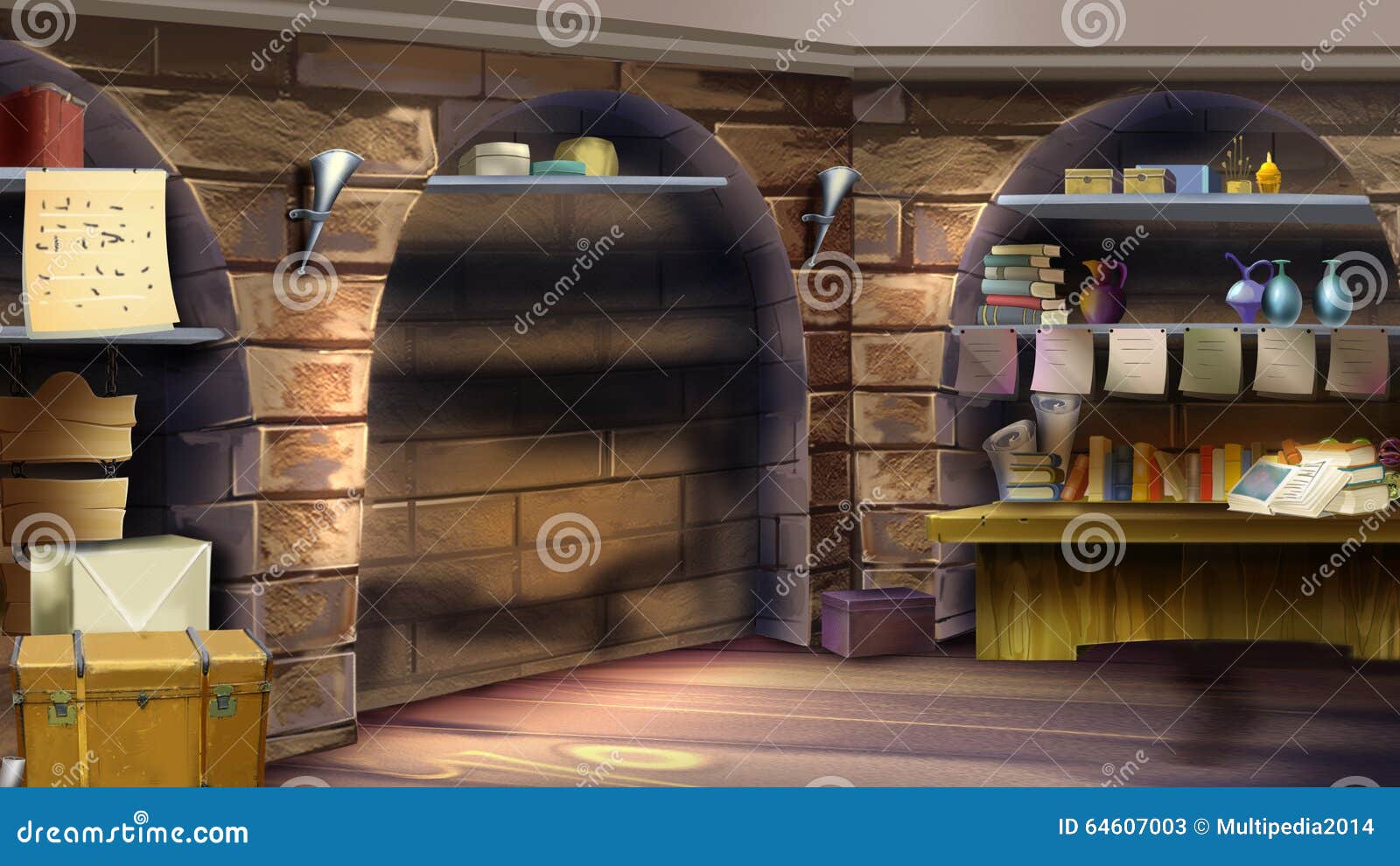 Castle Room Interior. Image 02 Stock Illustration - Illustration of ...