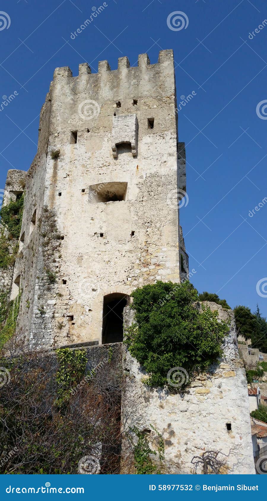 Castle of Roquebrune-Cap-Martin Stock Photo - Image of outdoor ...