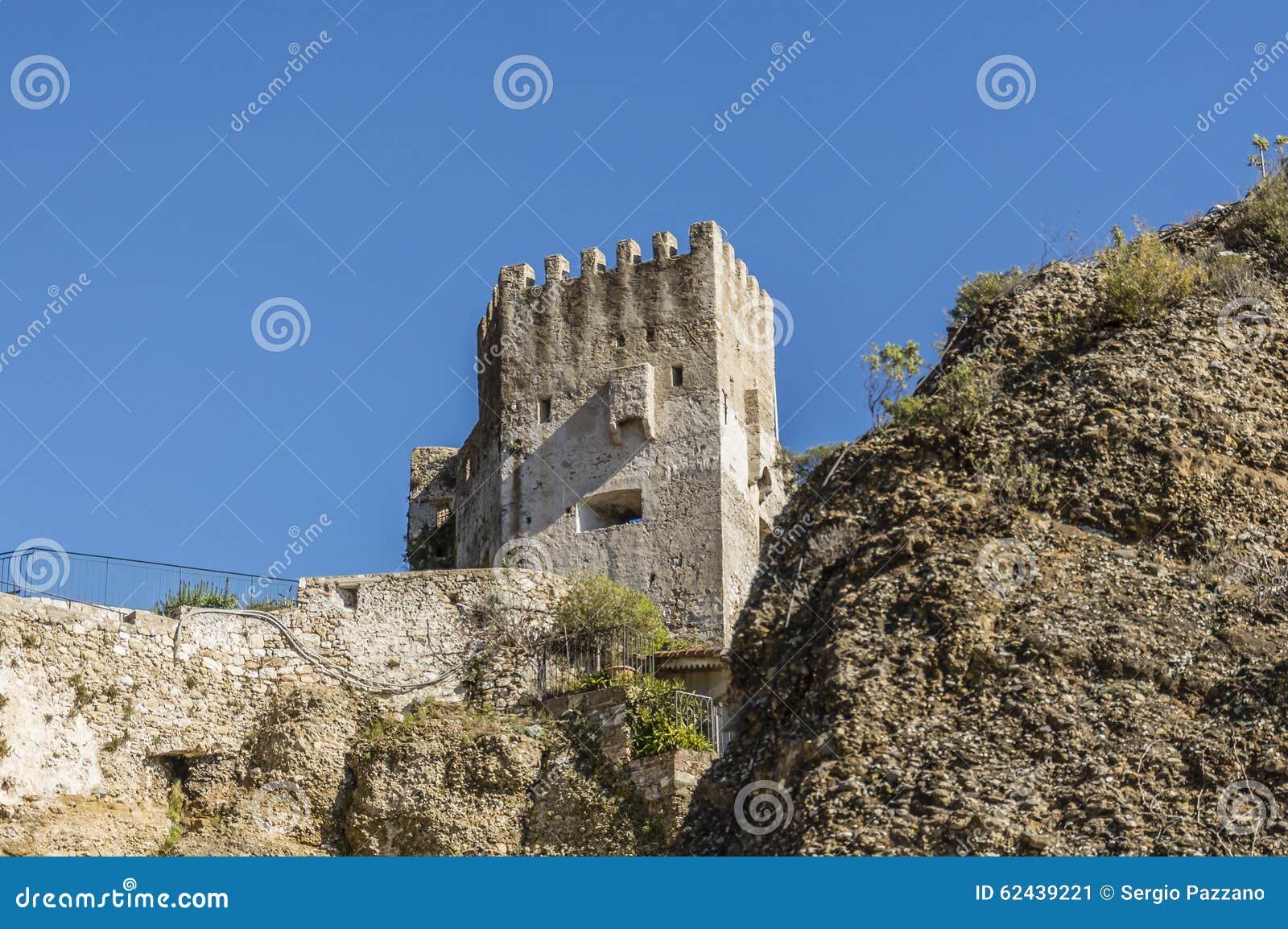 Castle of Roquebrune Village Stock Image - Image of beach, larvotto ...