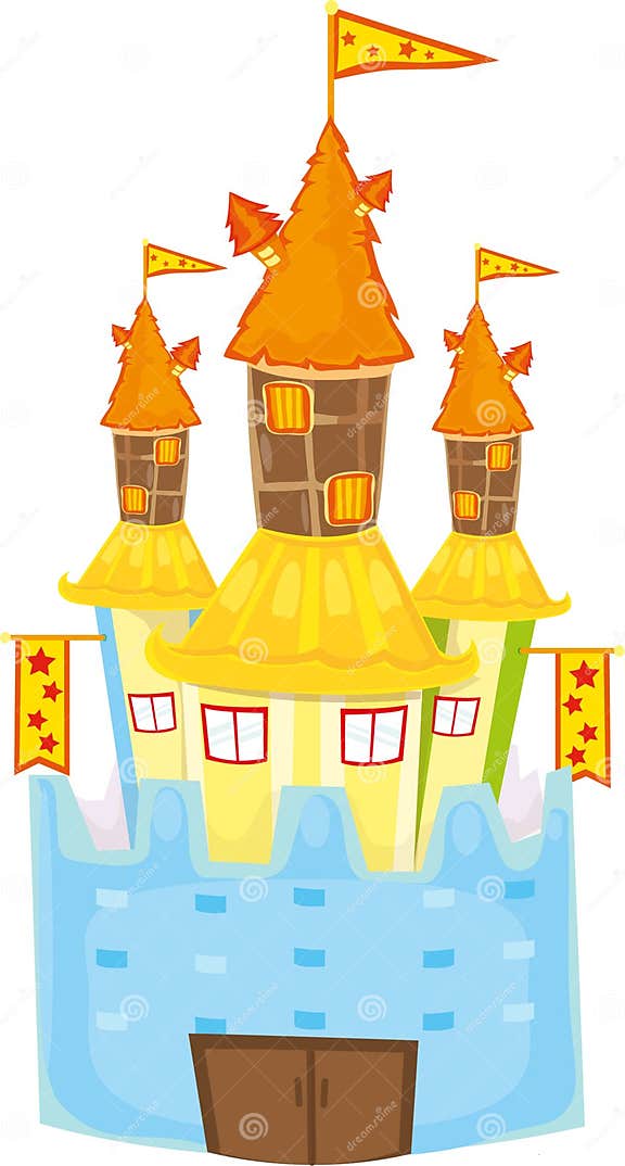 Castle with Royal Banners Design Stock Photo - Image of cartoon, silly ...