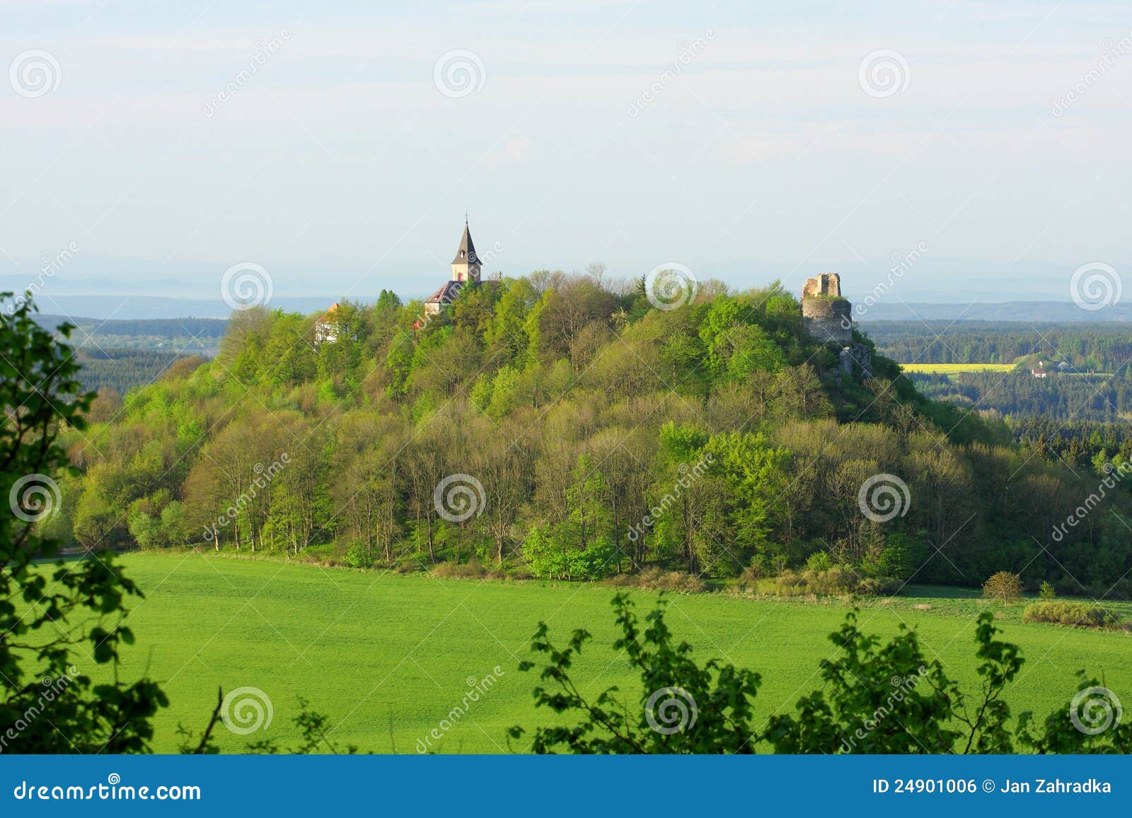 Castle ruin on hill stock photo. Image of medieval, destination - 24901006
