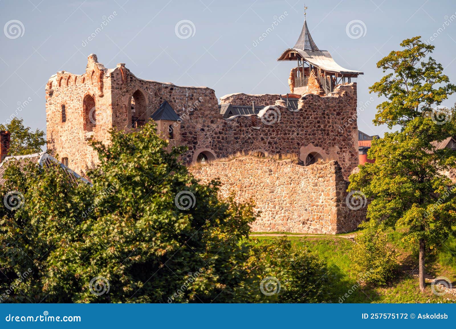 Castle Ruins of the Ancient Livonian Order Stock Photo - Image of ...