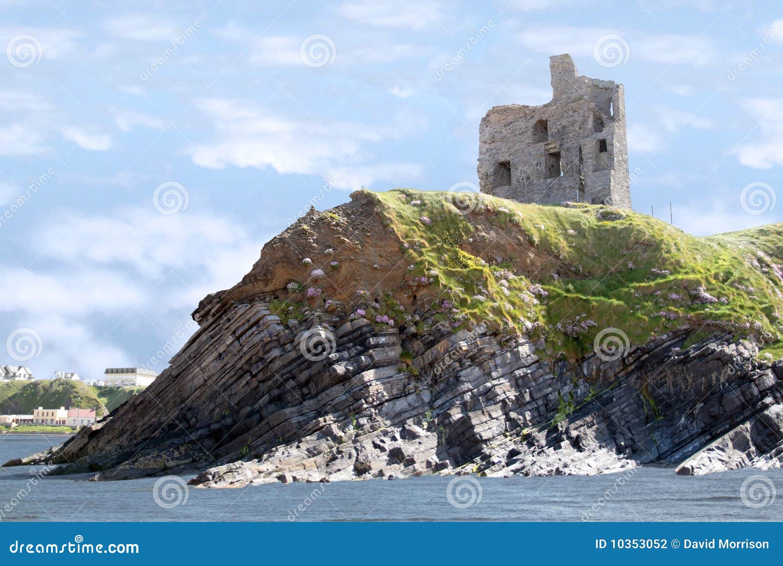Castle ruins on the cliff stock photo. Image of coast - 10353052