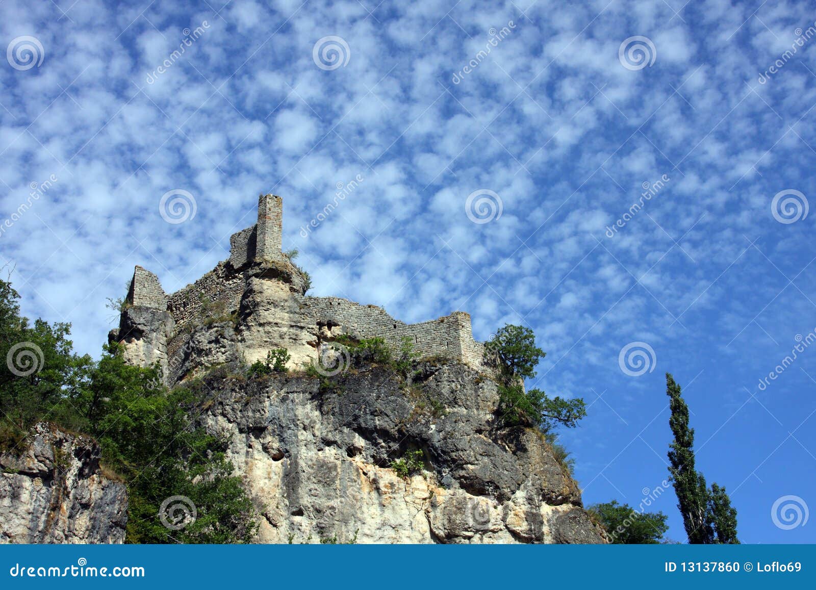 Castle ruins on cliff stock photo. Image of architecture - 13137860