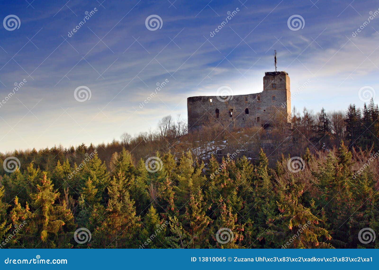 Castle ruins in the forest stock image. Image of peaceful - 13810065