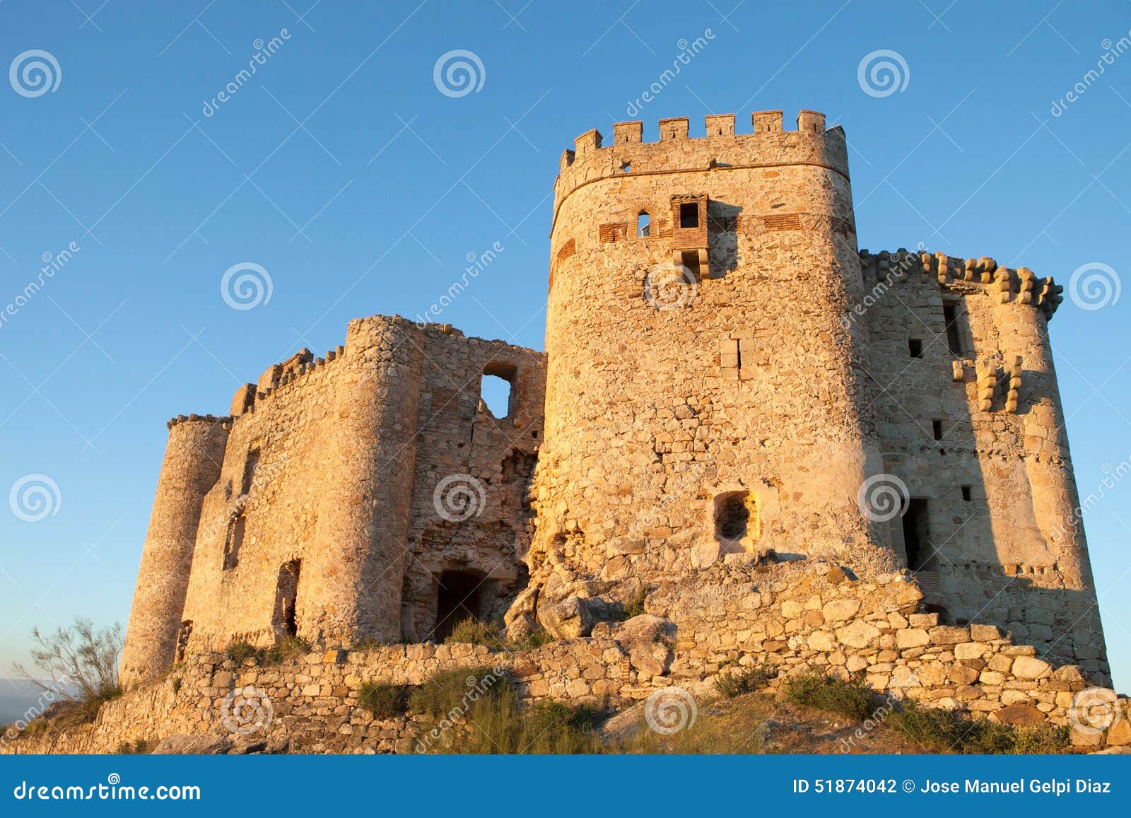 Castle in Ruins Located in Spain Stock Photo - Image of blue, landscape ...