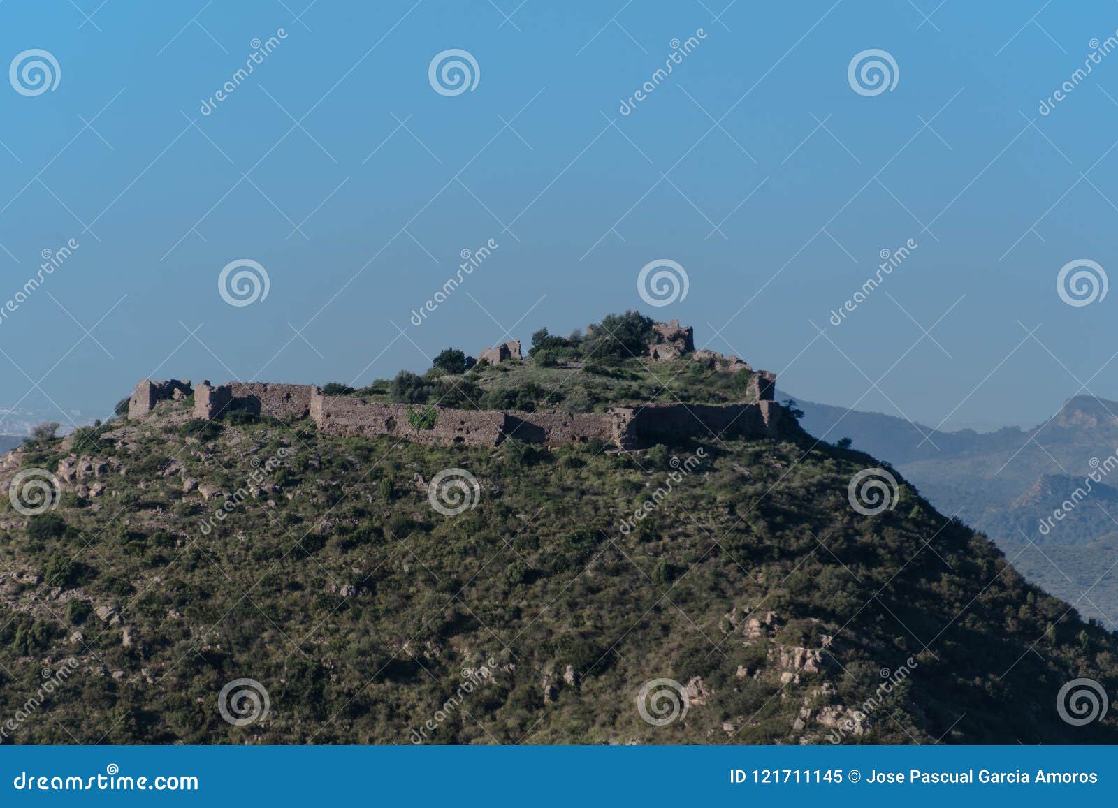 Castle in ruins mountain stock image. Image of rocks - 121711145
