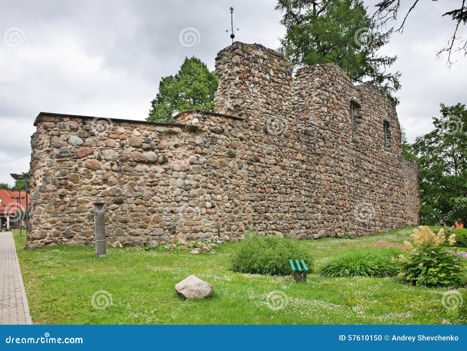 Castle Ruins in Valmiera. Latvia Stock Photo - Image of stone, grass ...