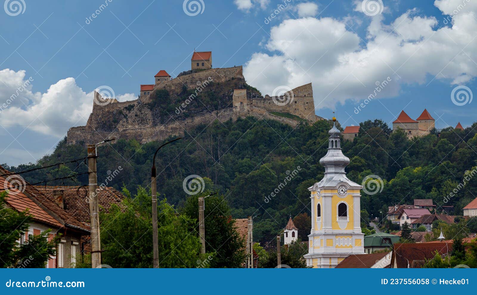 Castle of Rupea in Romania stock photo. Image of culture - 237556058
