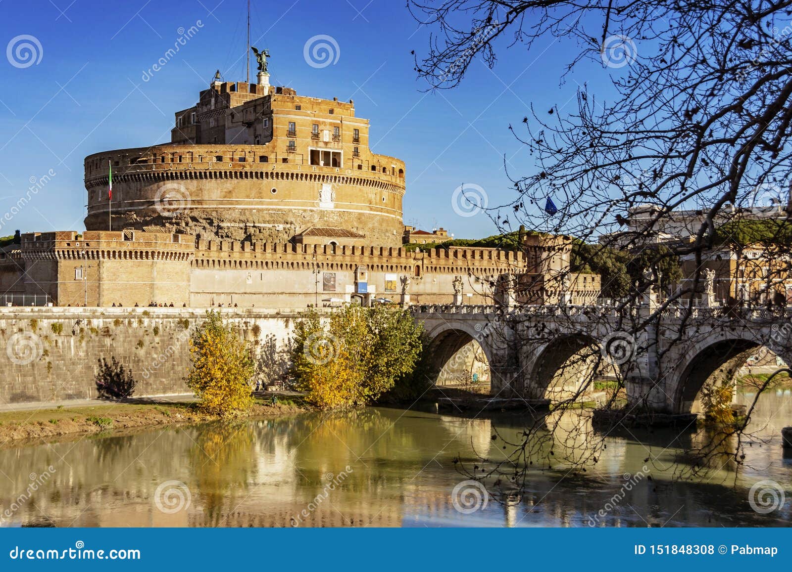 Castle of Saint Angel in Rome Stock Photo - Image of historical ...