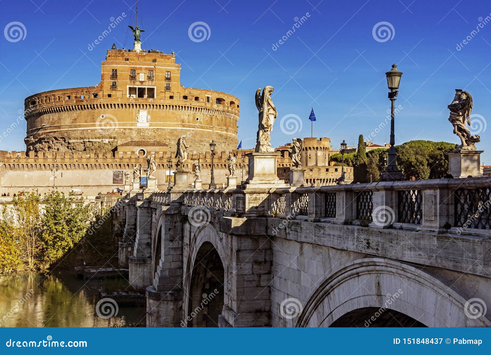 Castle of Saint Angel in Rome Stock Image - Image of medieval, rome ...