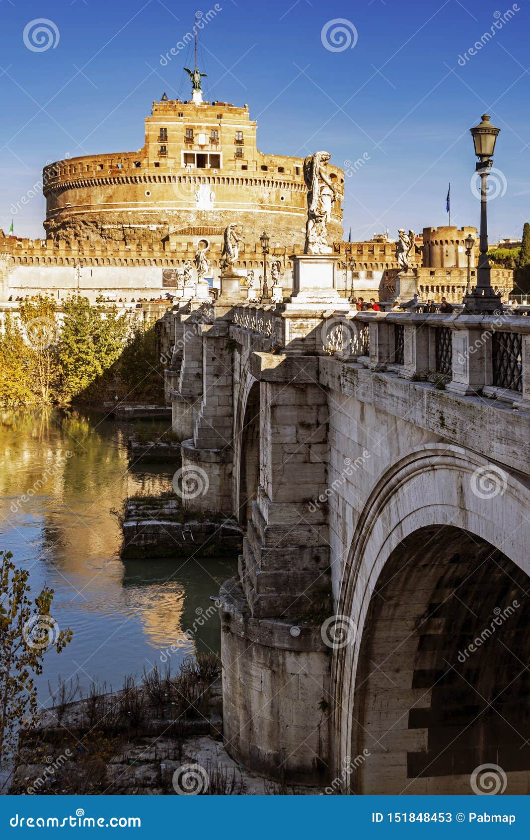 Castle of Saint Angel in Rome Stock Image - Image of building ...