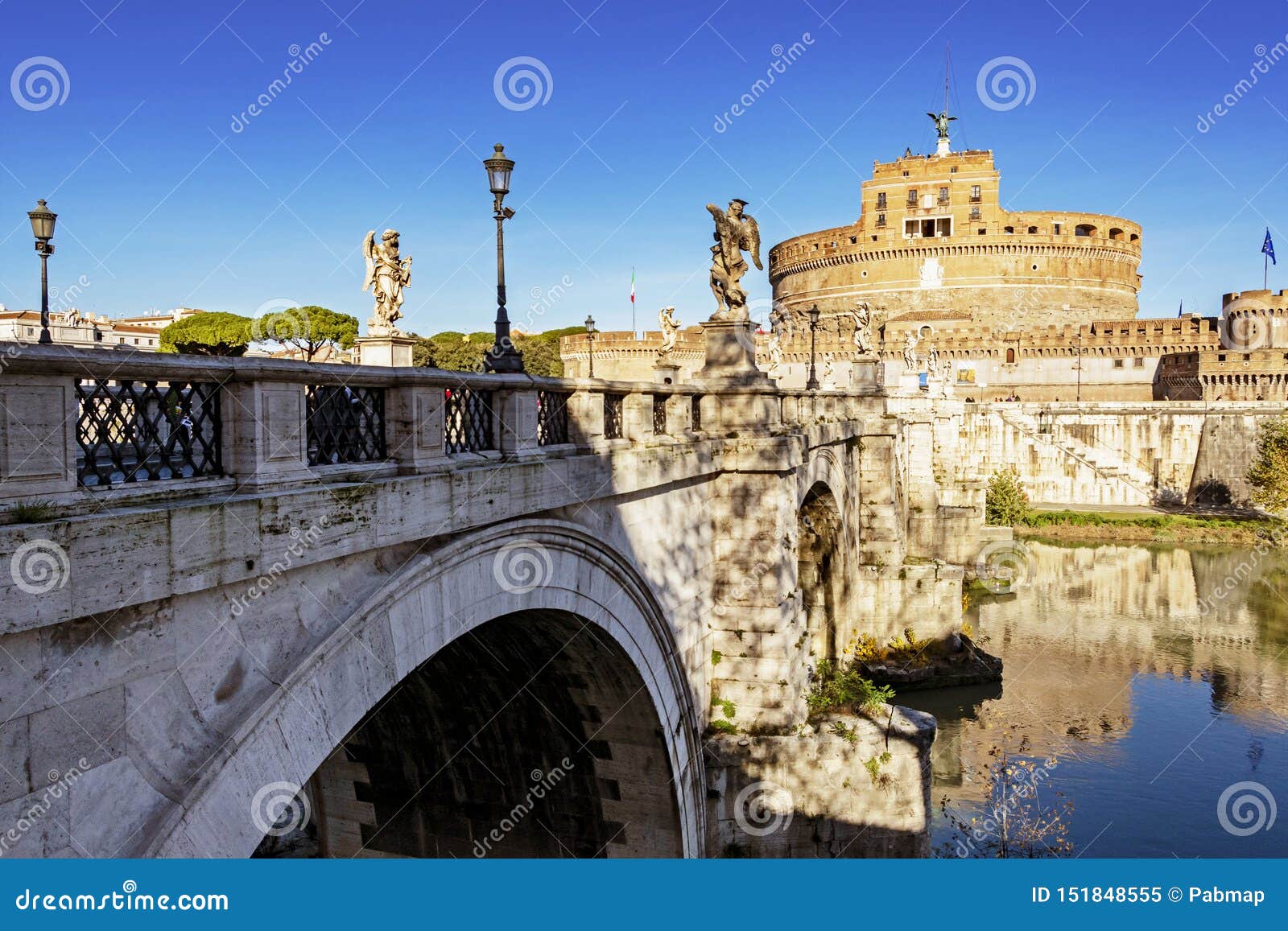 Castle of Saint Angel in Rome Stock Image - Image of architecture ...