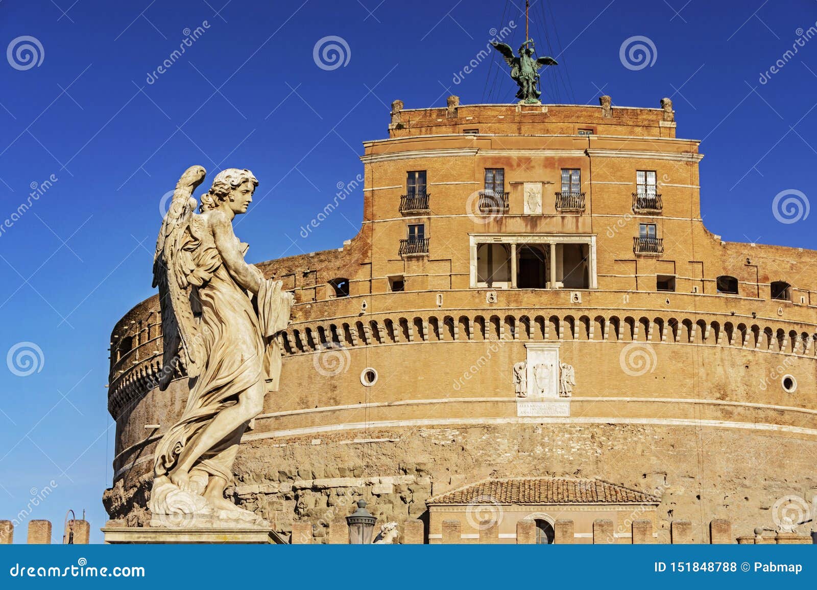 Castle of Saint Angel in Rome Stock Photo - Image of italy, bridge ...