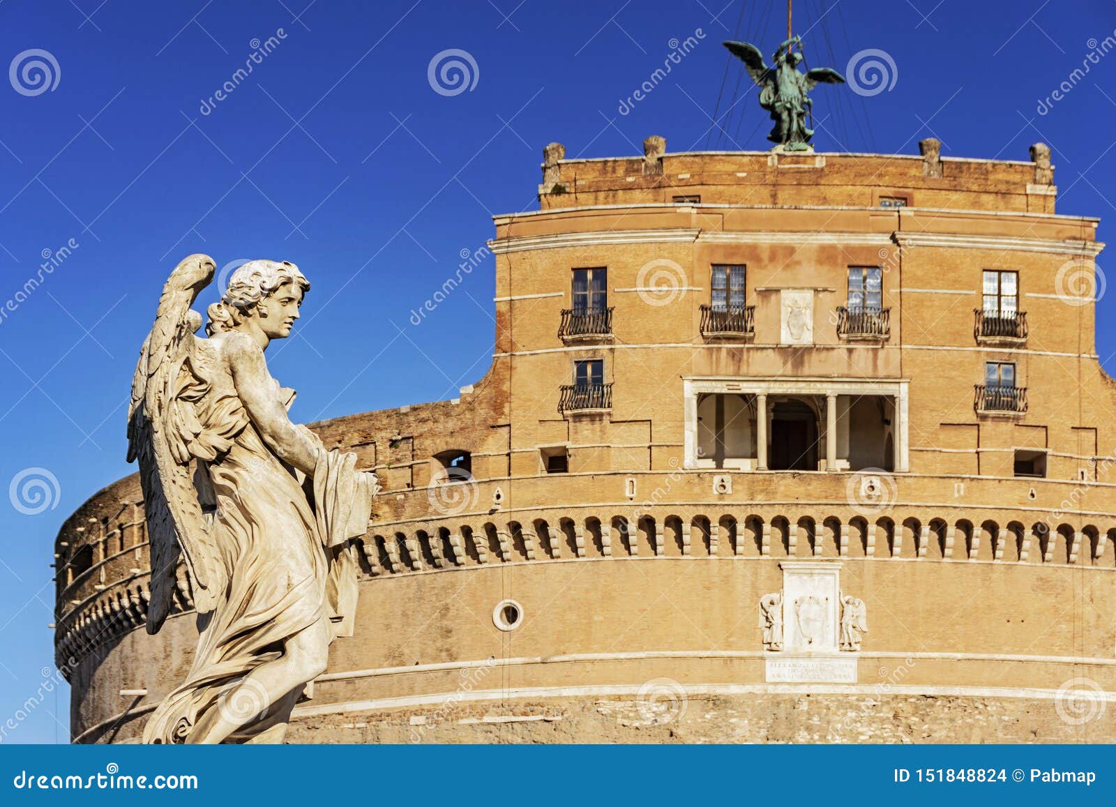 Castle of Saint Angel in Rome Stock Photo - Image of capital, rome ...