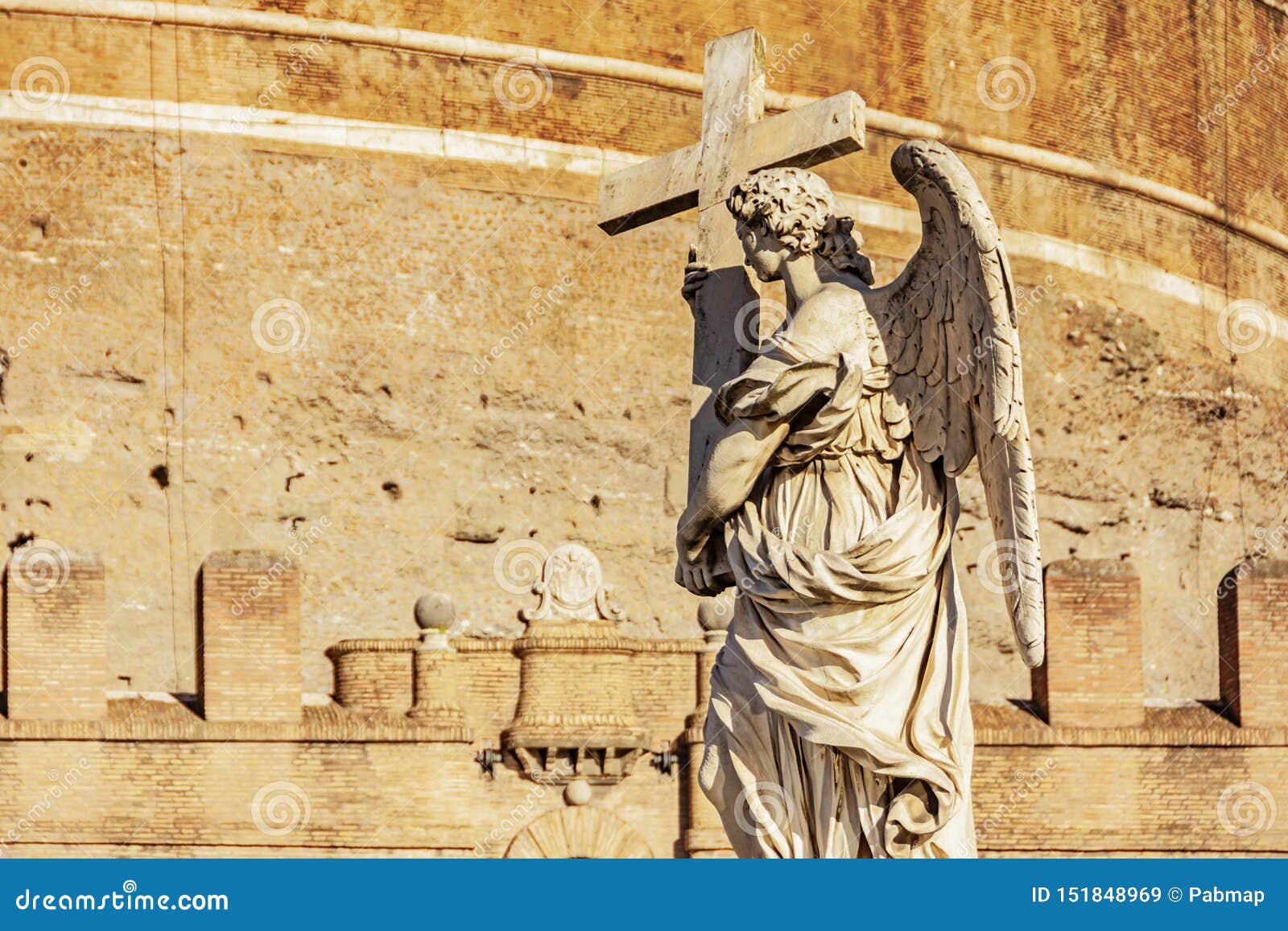 Castle of Saint Angel in Rome Stock Image - Image of river, bridge ...