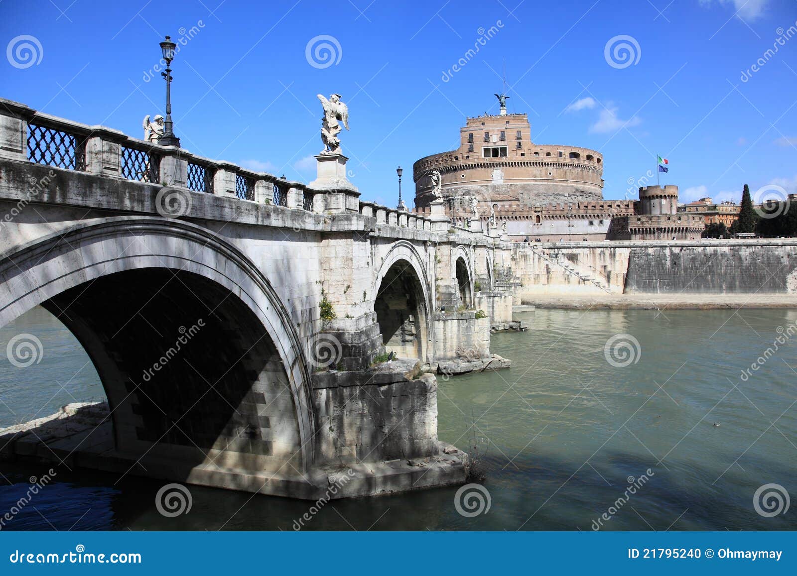 Castle Saint Angelo and Bridge, Rome Stock Photo - Image of angelo ...