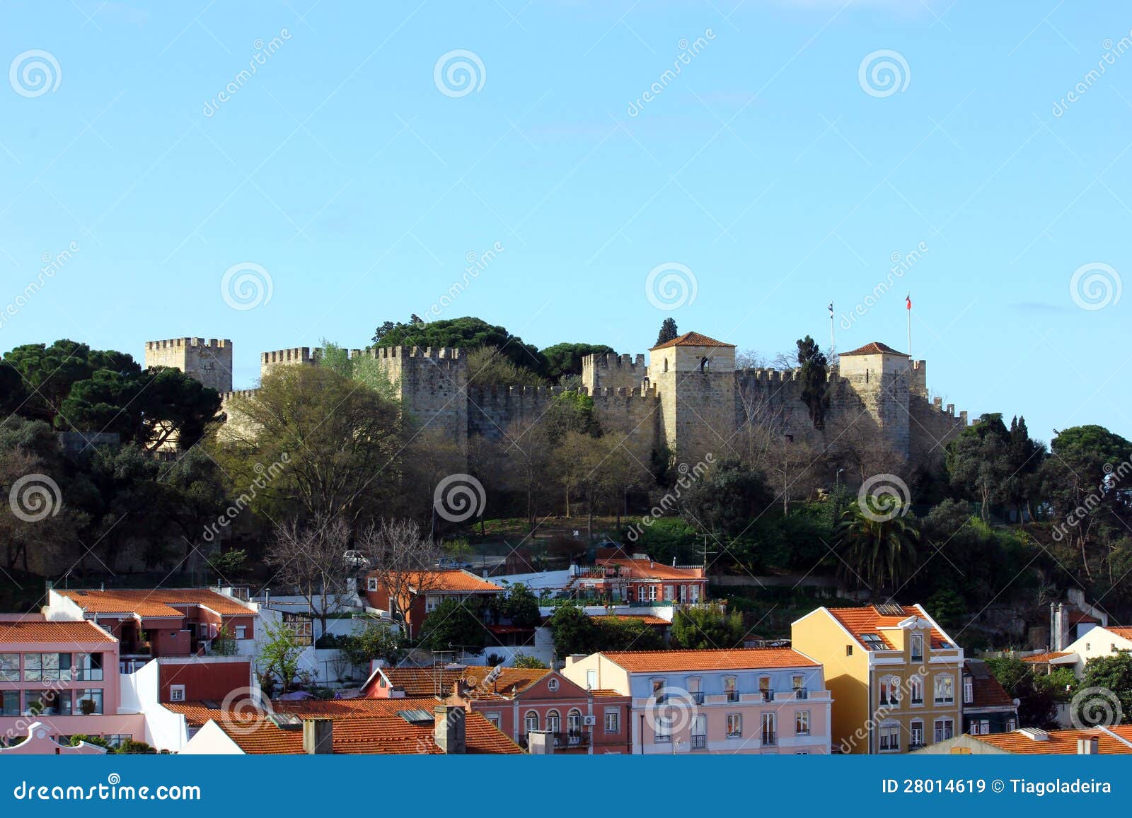 Castle of Saint George, Lisbon, Portugal Stock Image - Image of ...