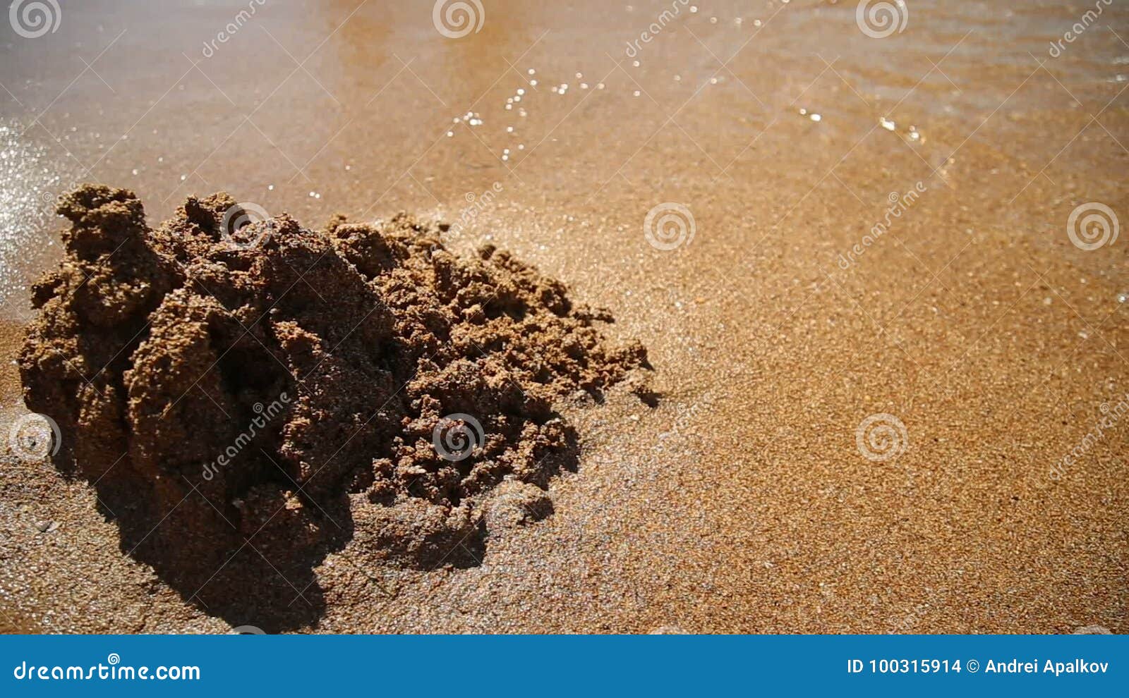 Castle on the Sand is Washed Off by a Sea Wave Stock Footage - Video of ...