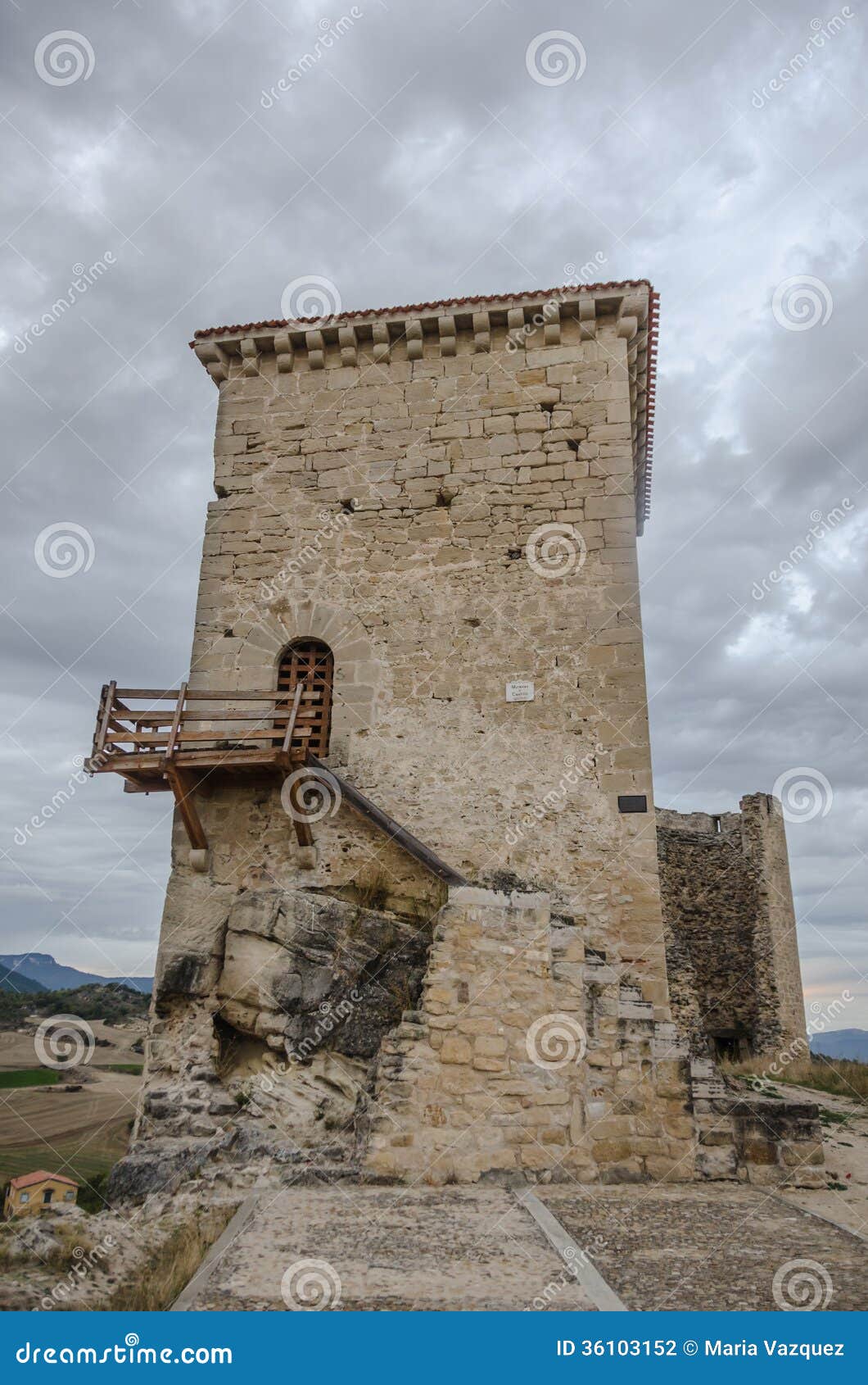 Castle of Santa Gadea Del Cid Stock Photo - Image of monument, rock ...