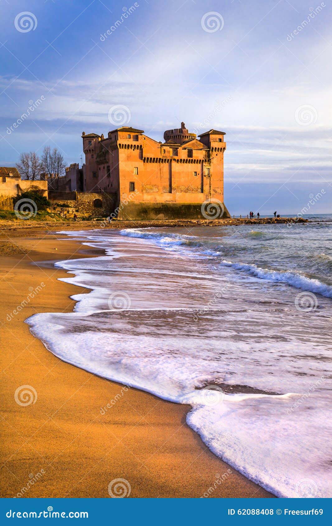 Castle Santa Severa, Italy stock photo. Image of golden - 62088408