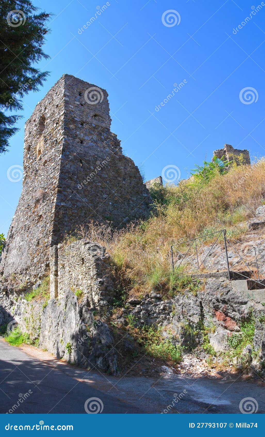 Castle of Scalea. Calabria. Italy Stock Image - Image of architectural ...