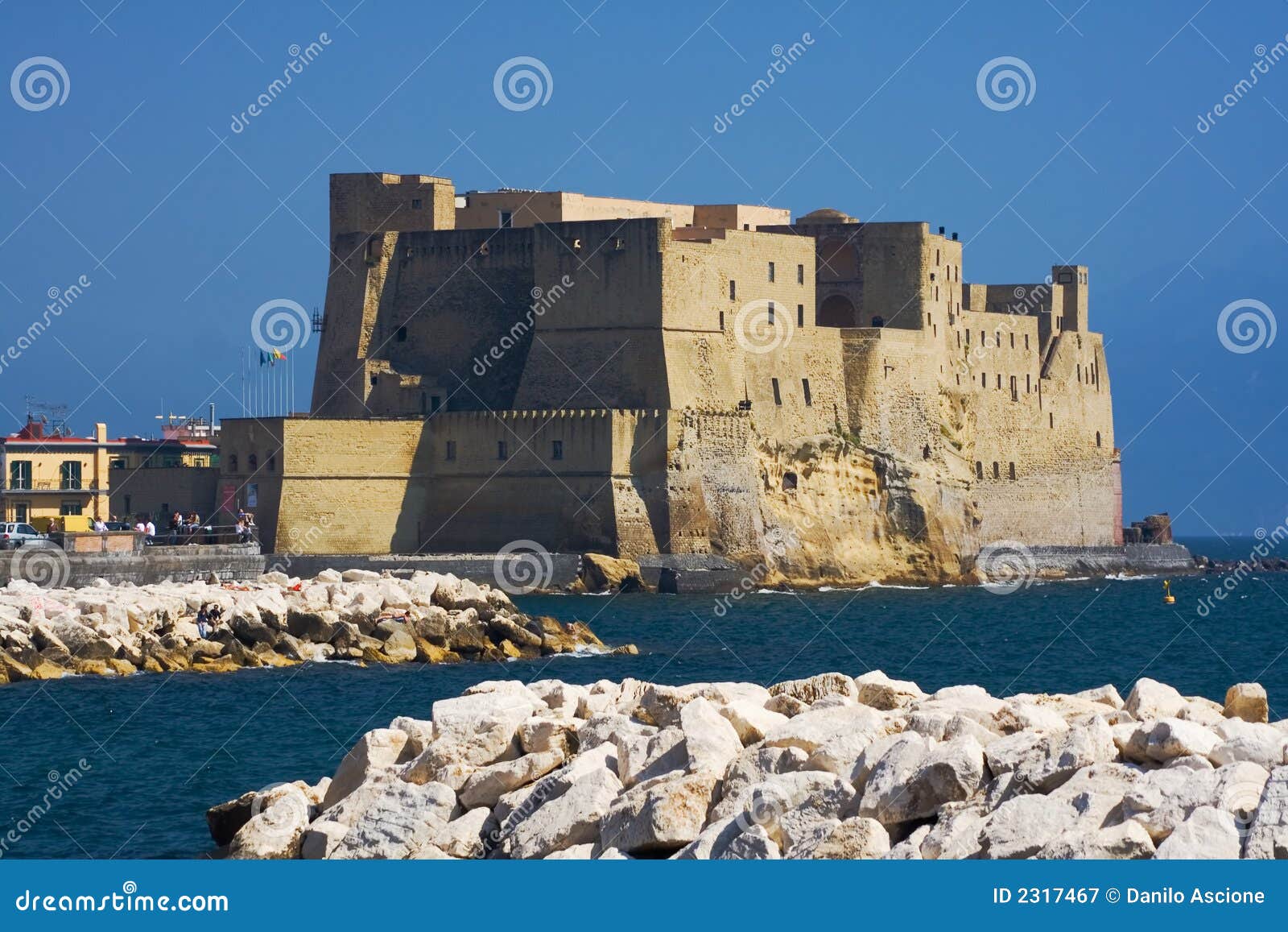 Castle on the Sea in Naples Stock Image - Image of fortress, napoli ...