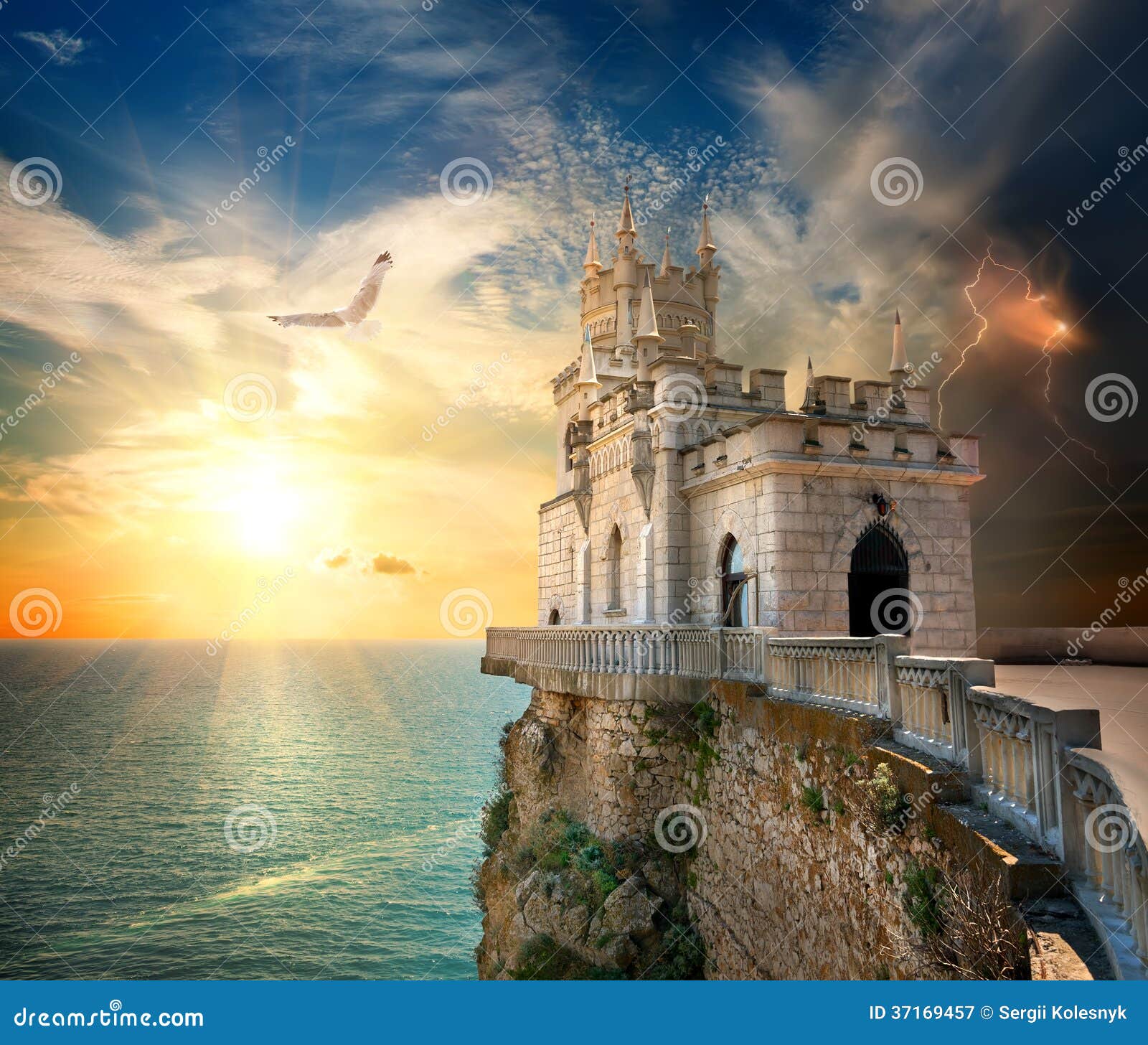 Castle in the Sea stock image. Image of cloud, cliff - 37169457