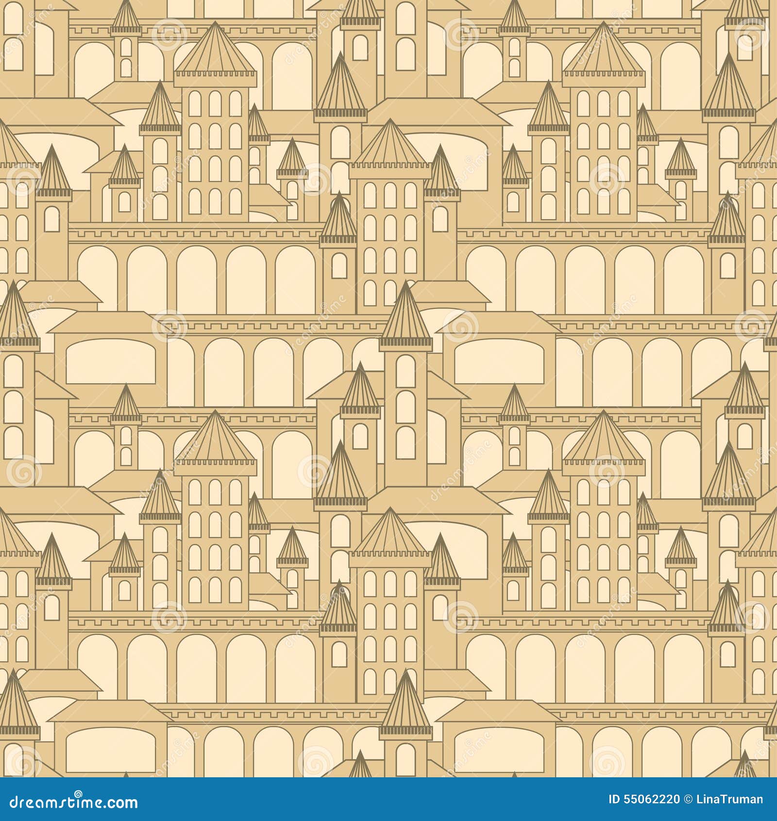 Castle seamless pattern. stock vector. Illustration of renaissance ...
