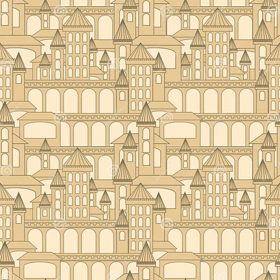 Castle seamless pattern. stock vector. Illustration of renaissance ...