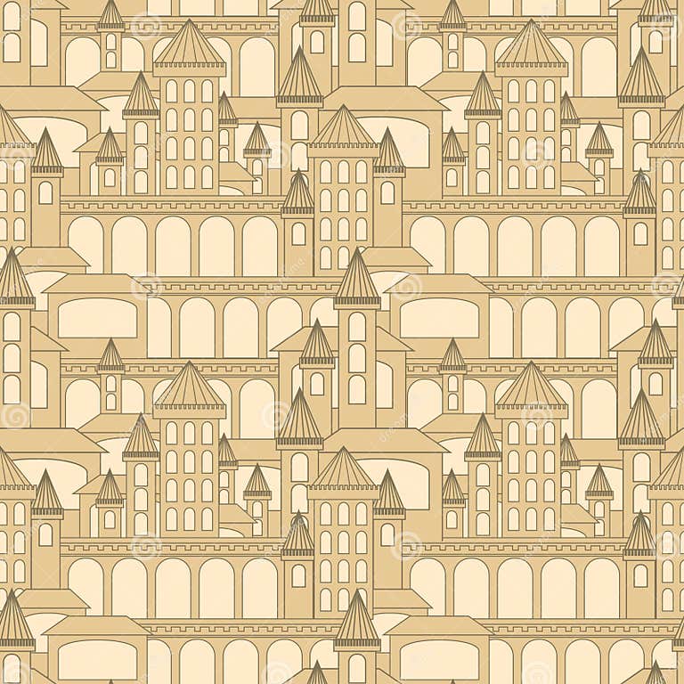 Castle seamless pattern. stock vector. Illustration of renaissance ...