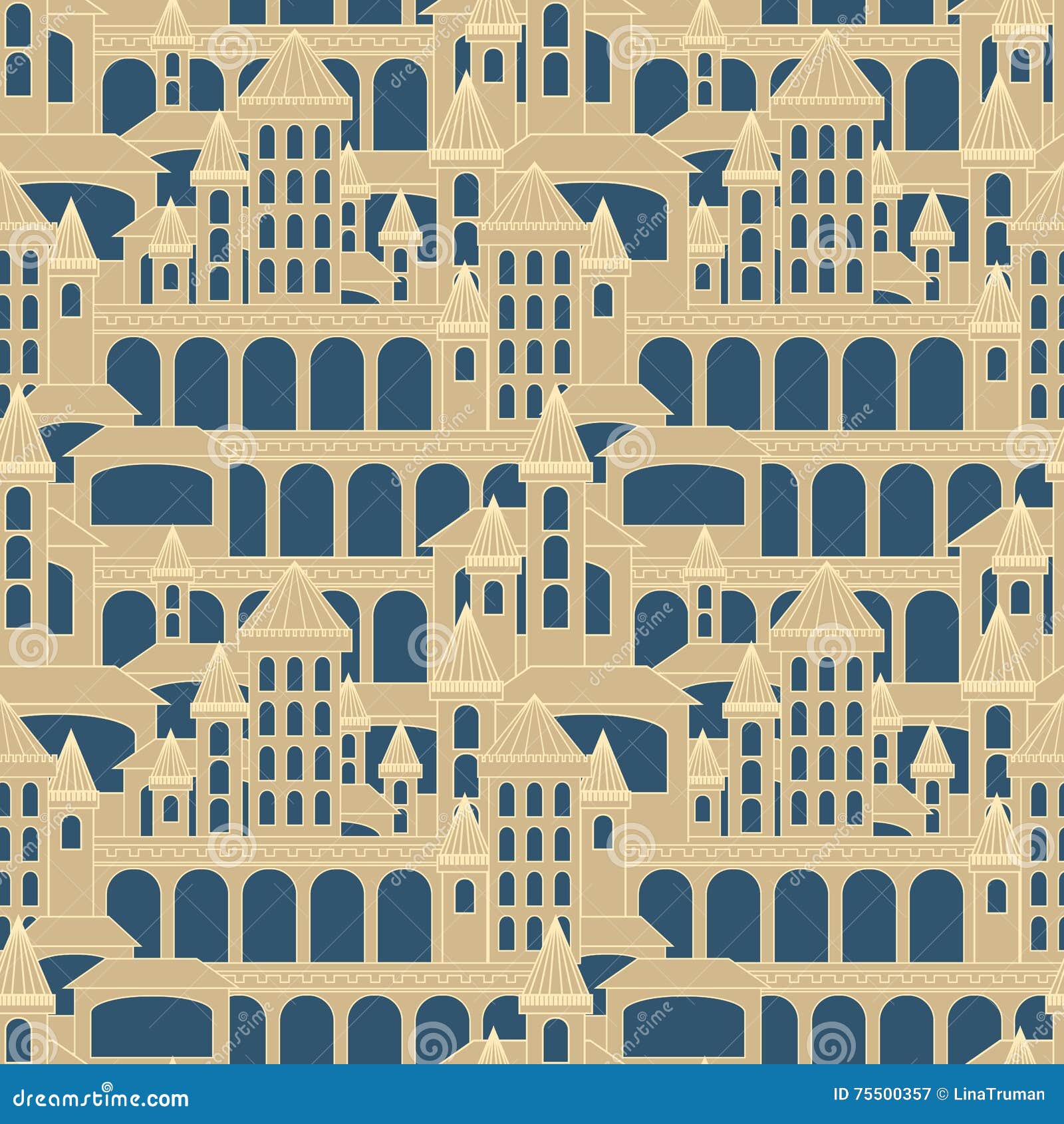 Castle Seamless Pattern.Vector Illustration. Stock Vector ...