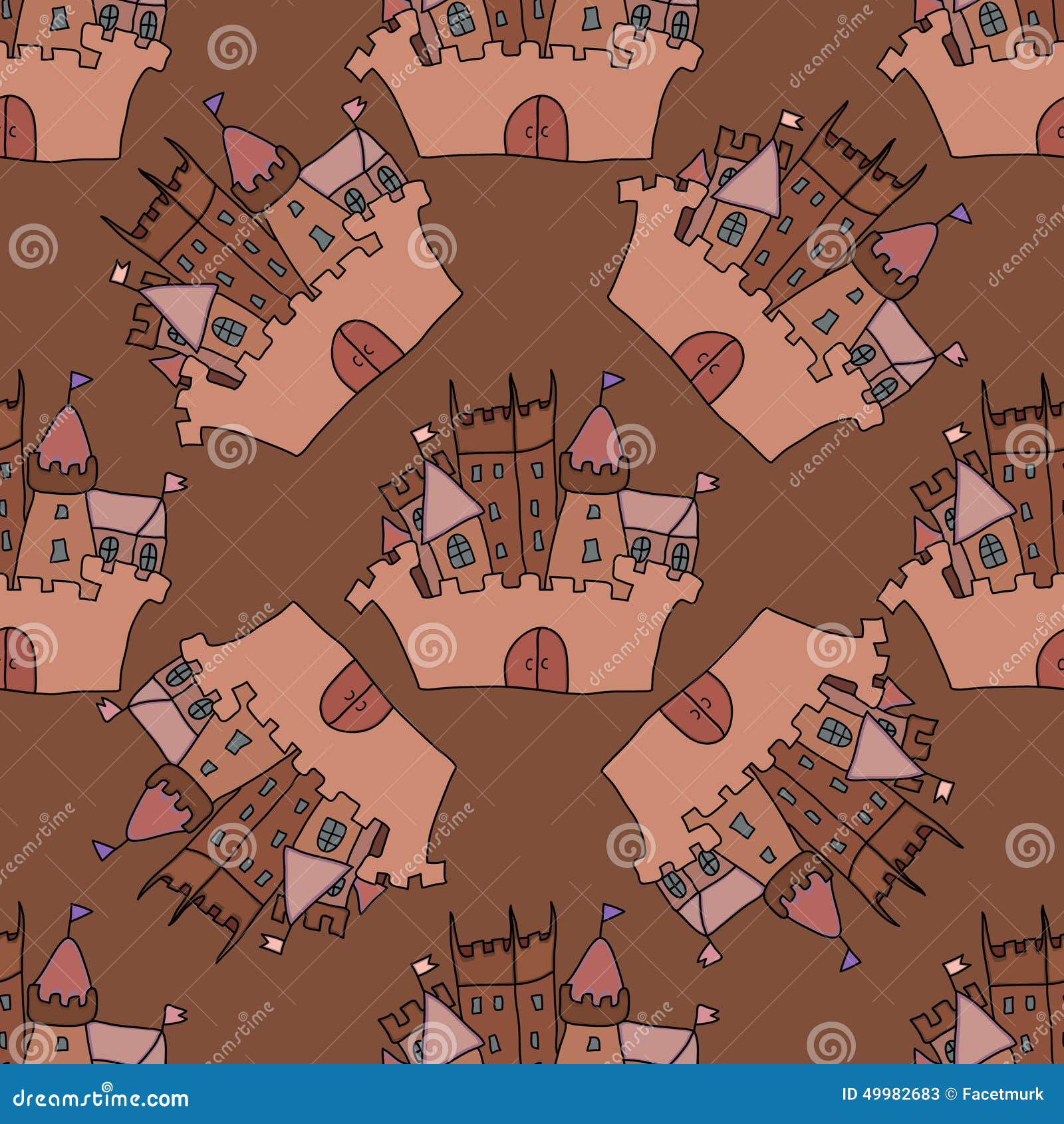 Castle Seamless Vector Pattern Stock Vector - Illustration of building ...