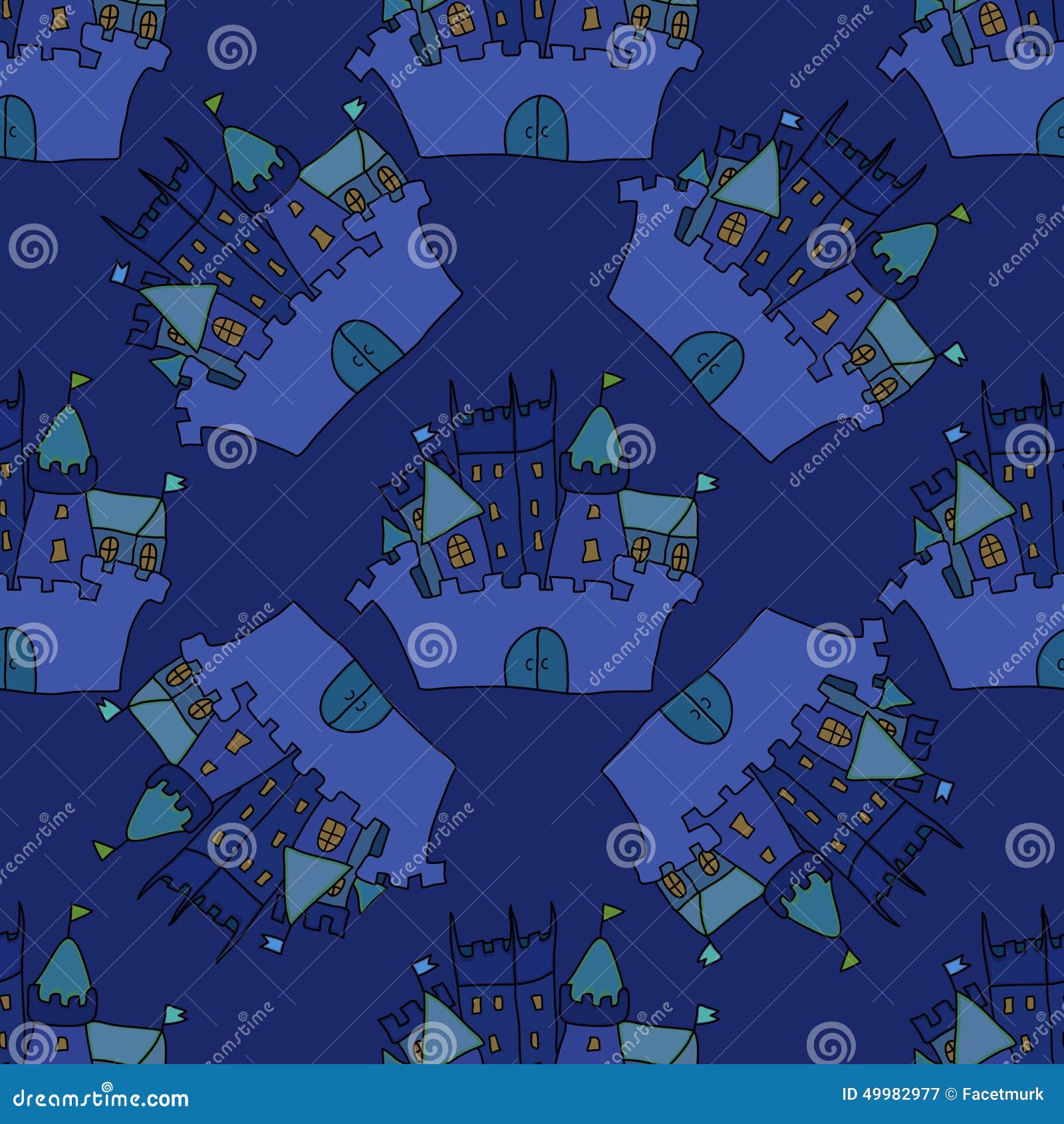 Castle Seamless Vector Pattern Stock Vector - Illustration of kingdom ...