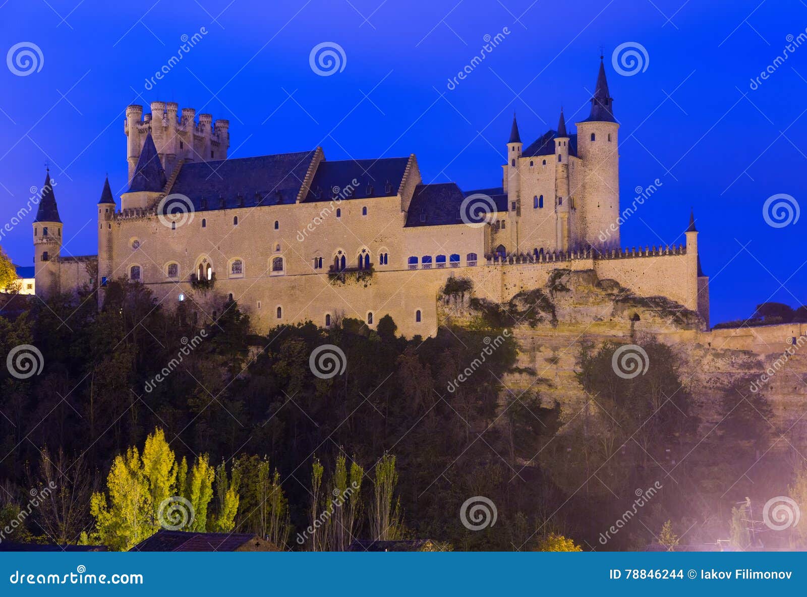 Castle of Segovia in Evening Stock Photo - Image of architecture ...