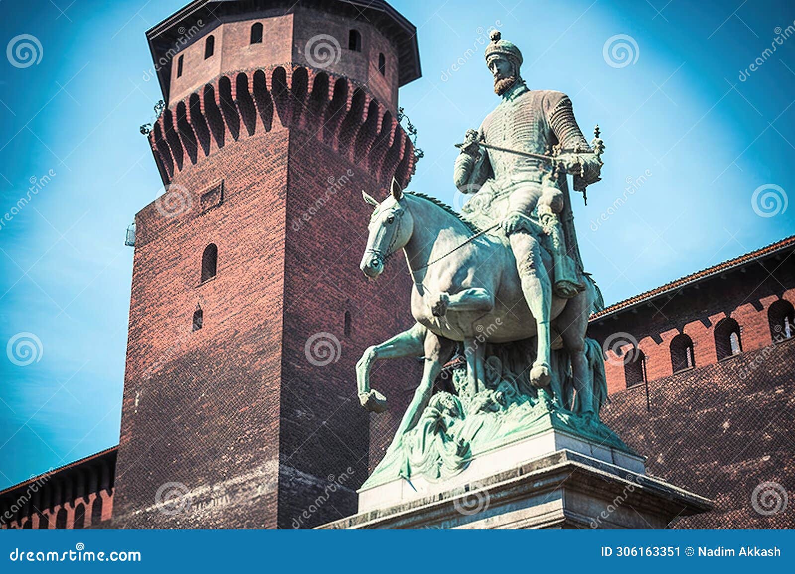 Castle Sforza Sforza Francesco Monument Stock Illustration ...